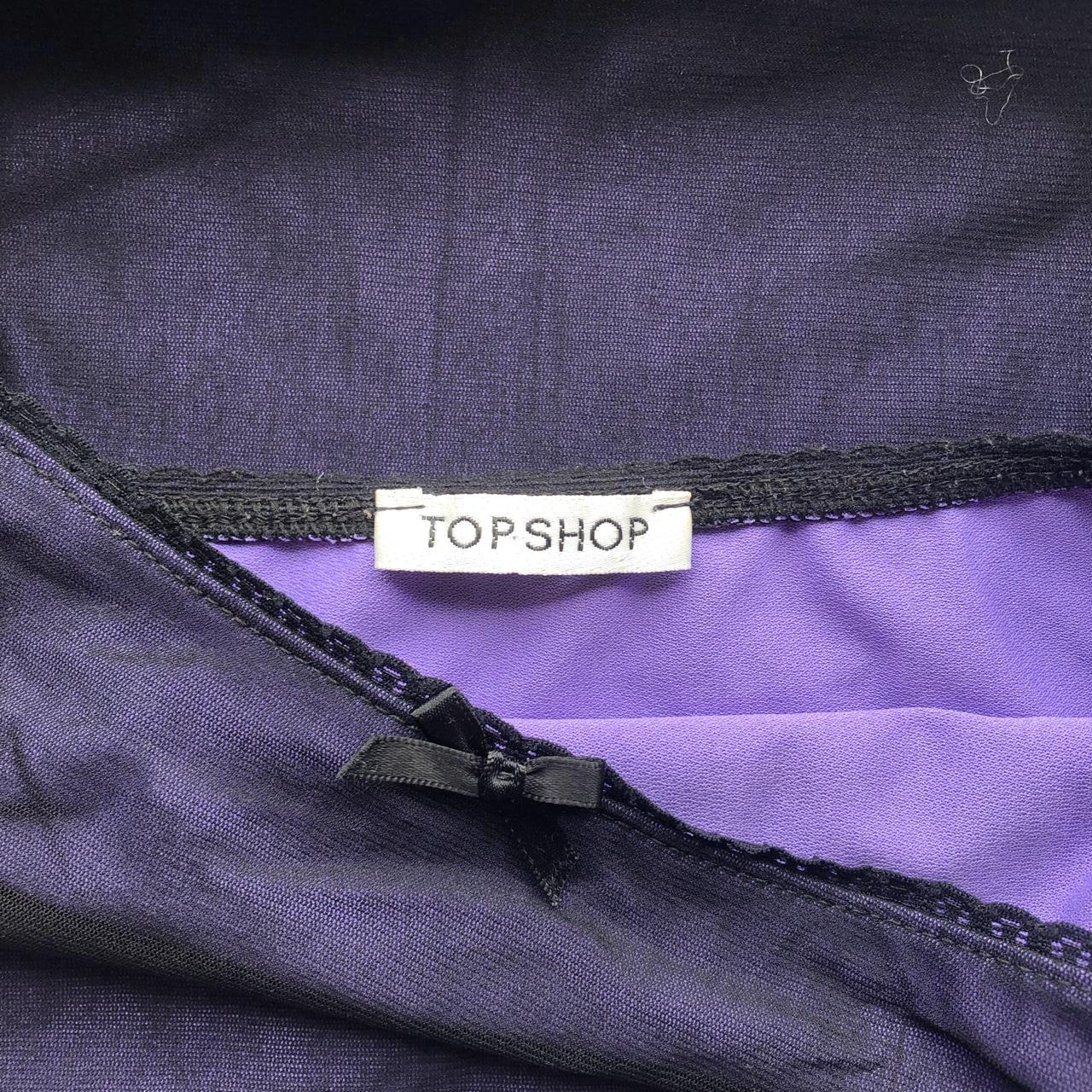 TOPSHOP vintage white label sheer mesh layover... - Depop