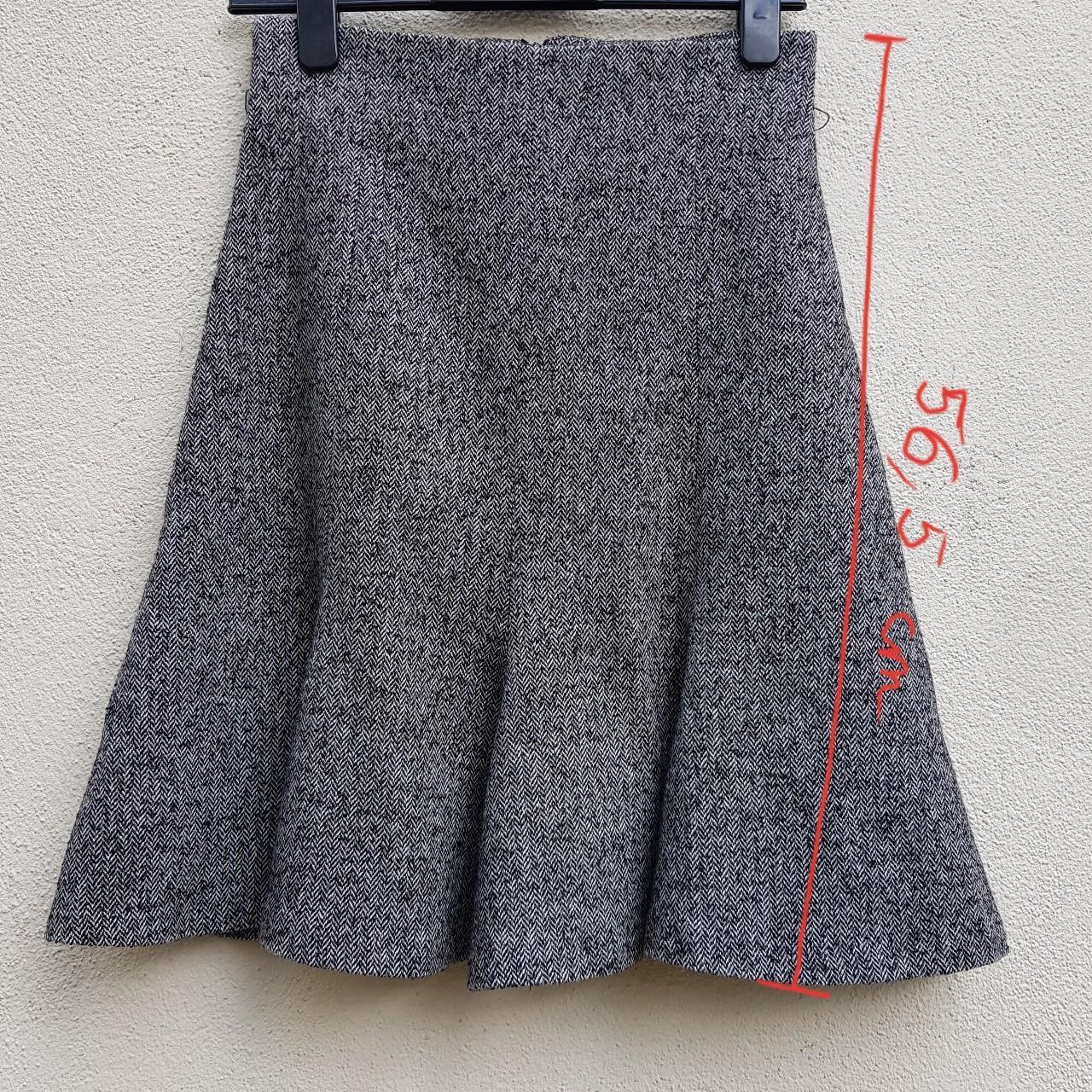 A Line Grey Vintage Skirt With Large Pleats Hight Depop