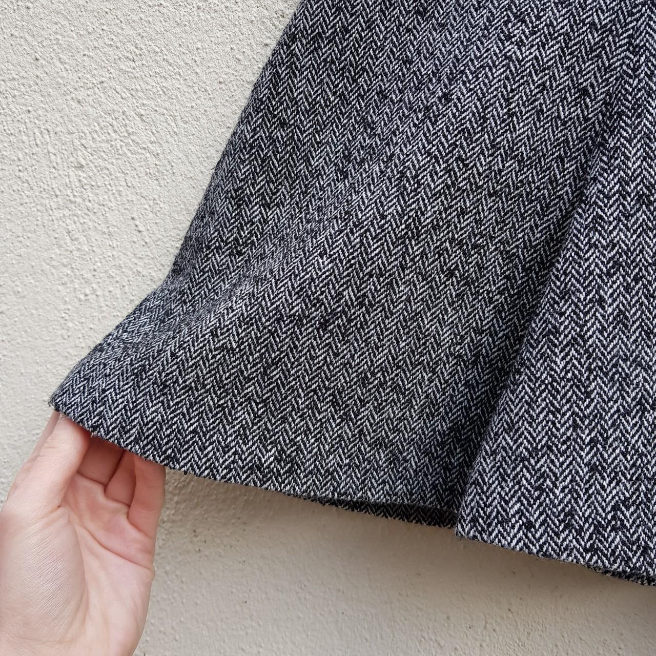 A Line Grey Vintage Skirt With Large Pleats Hight Depop