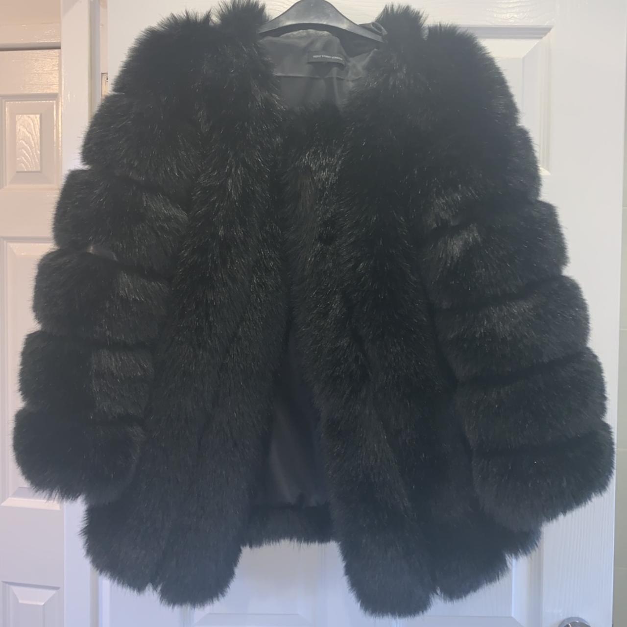 **REDUCED** Trend Studio London black Faux Fur Coat... - Depop