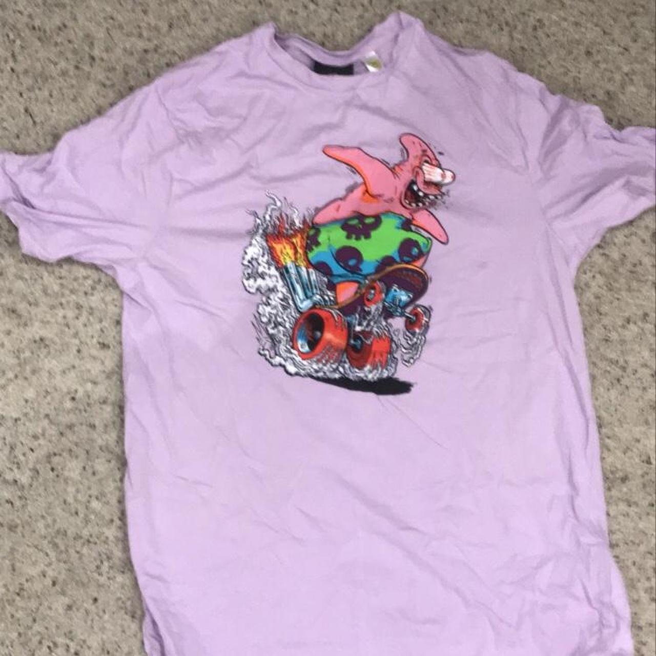 trippy patrick star graphic tee spongebob t-shirt.... - Depop