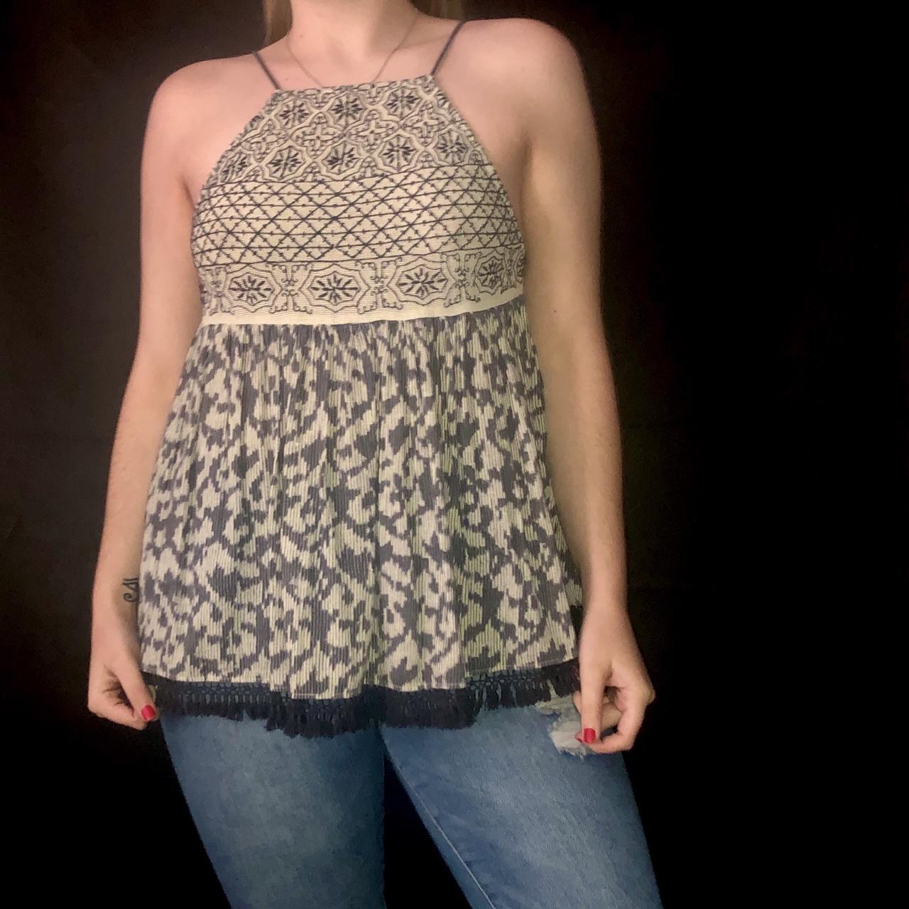 ecoté boho tank top 🤍 stunning stitch detail and... - Depop