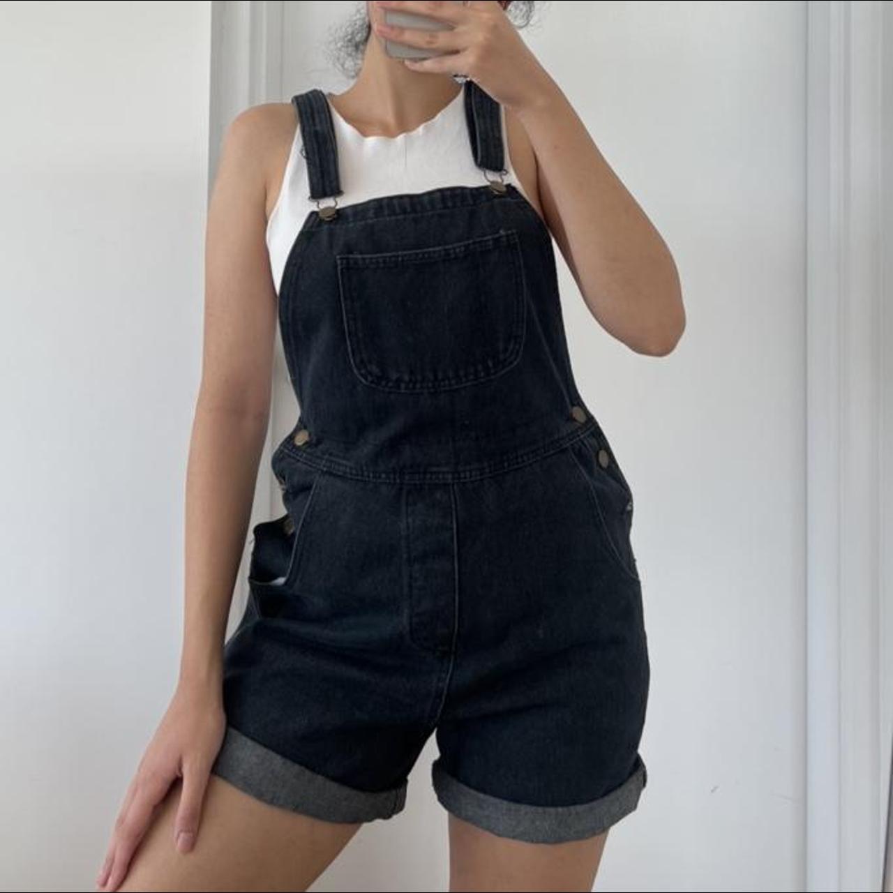 Super cute black denim overalls! Size S but fits... - Depop