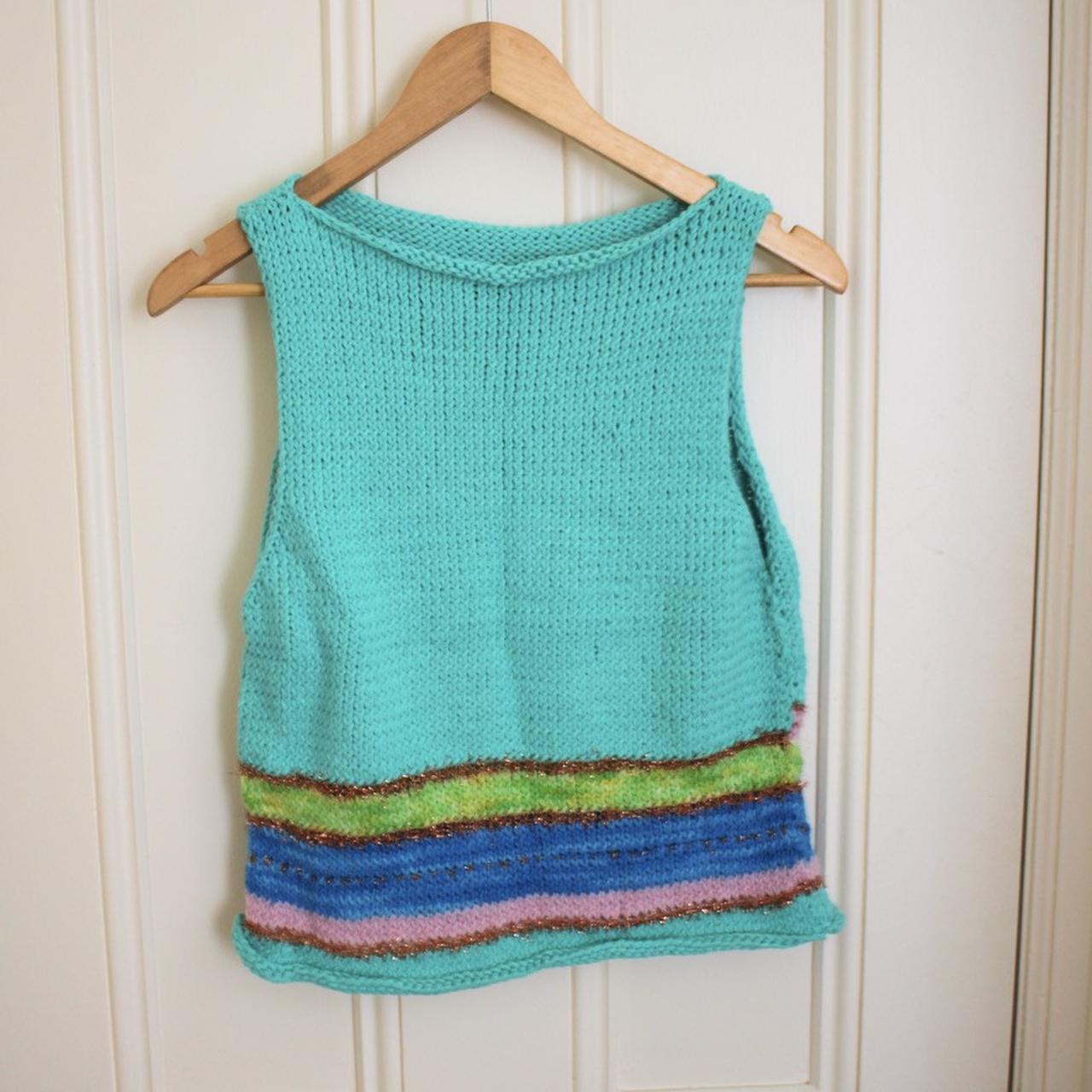 Unique knitted top handmade by me, completely one of... - Depop