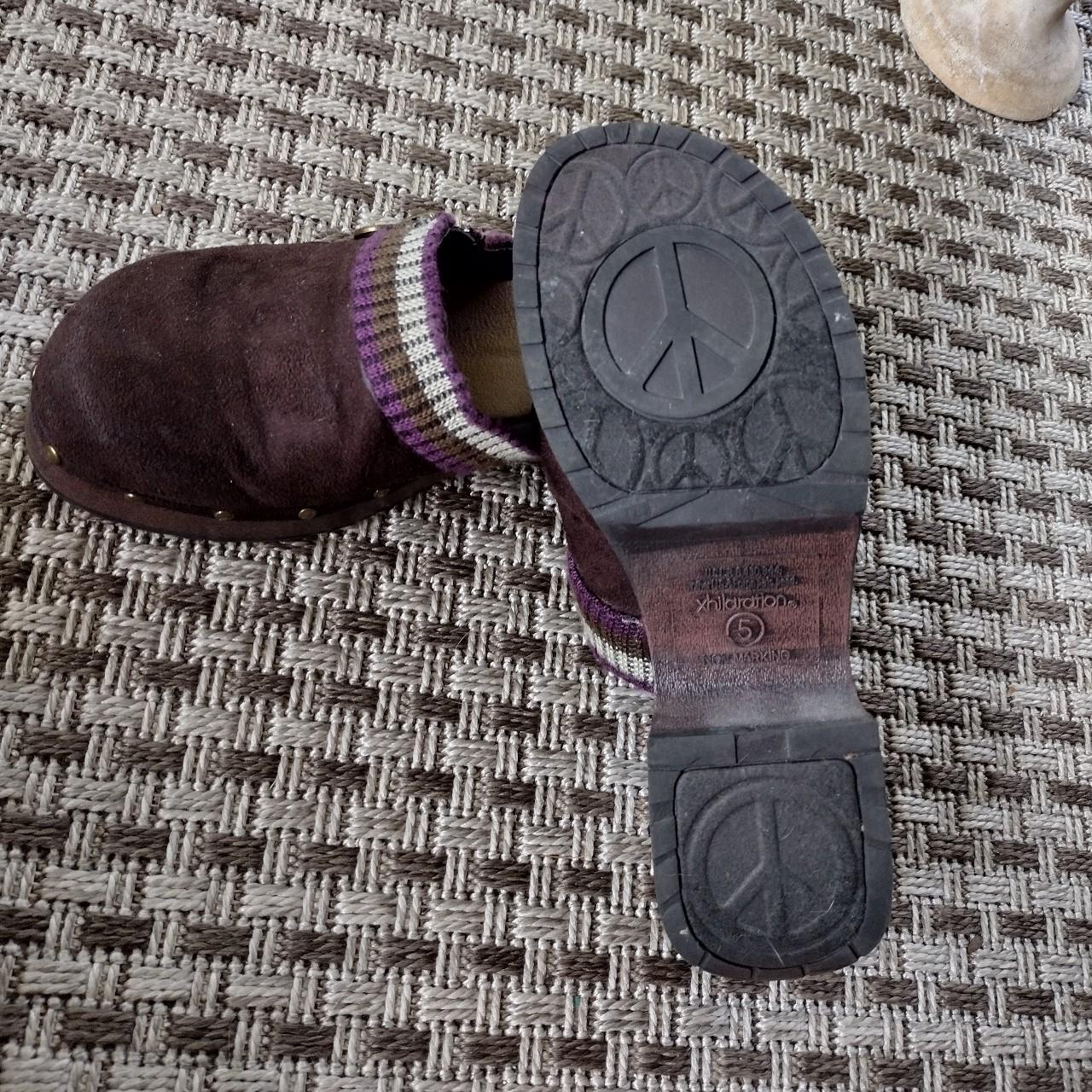 Xhilaration Women's Brown and Purple Mules | Depop