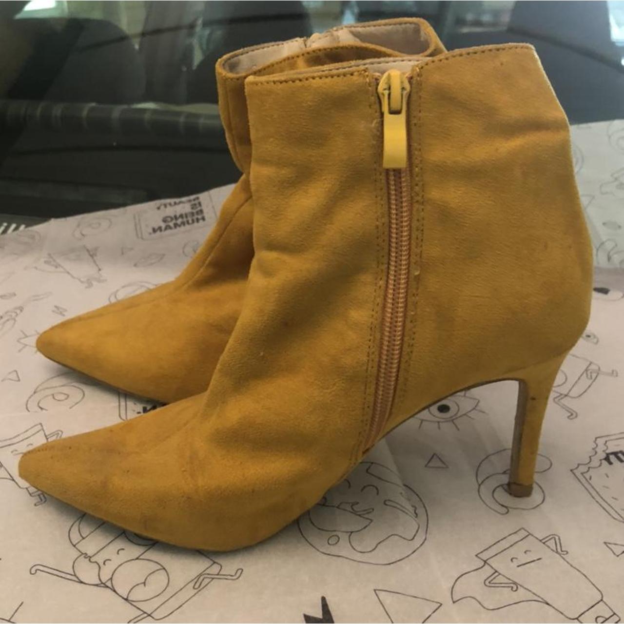 MUSTARD YELLOW SUEDE BOOTS Nasty Gal Walking on... - Depop