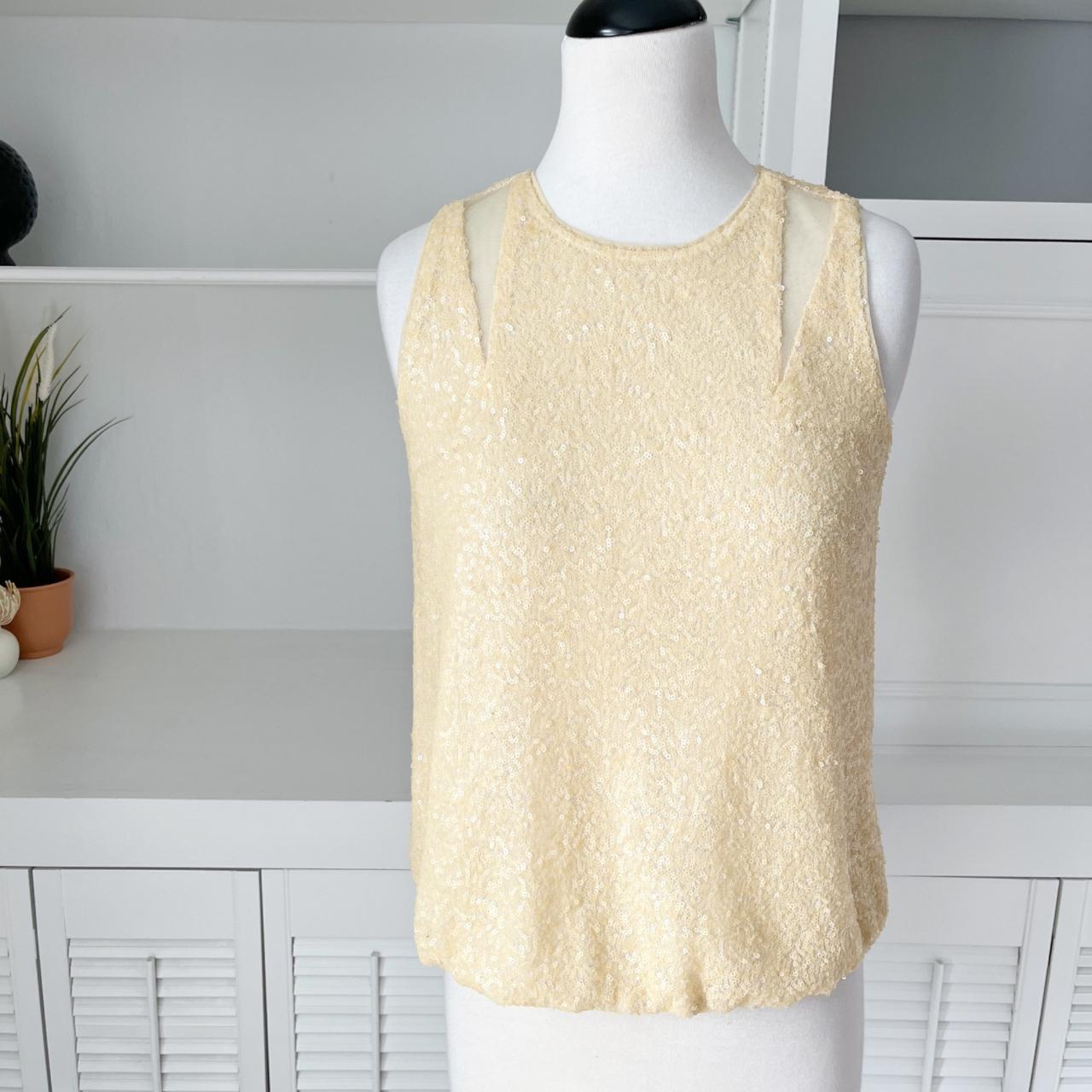 Women's Gold and Cream Vests-tanks-camis | Depop