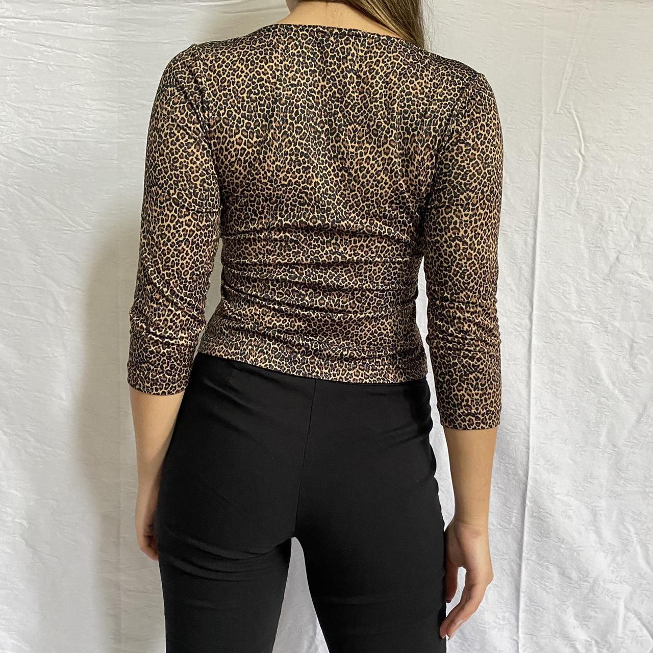 90s LEOPARD SQUARE NECK TOP An adorable vintage 90s... - Depop