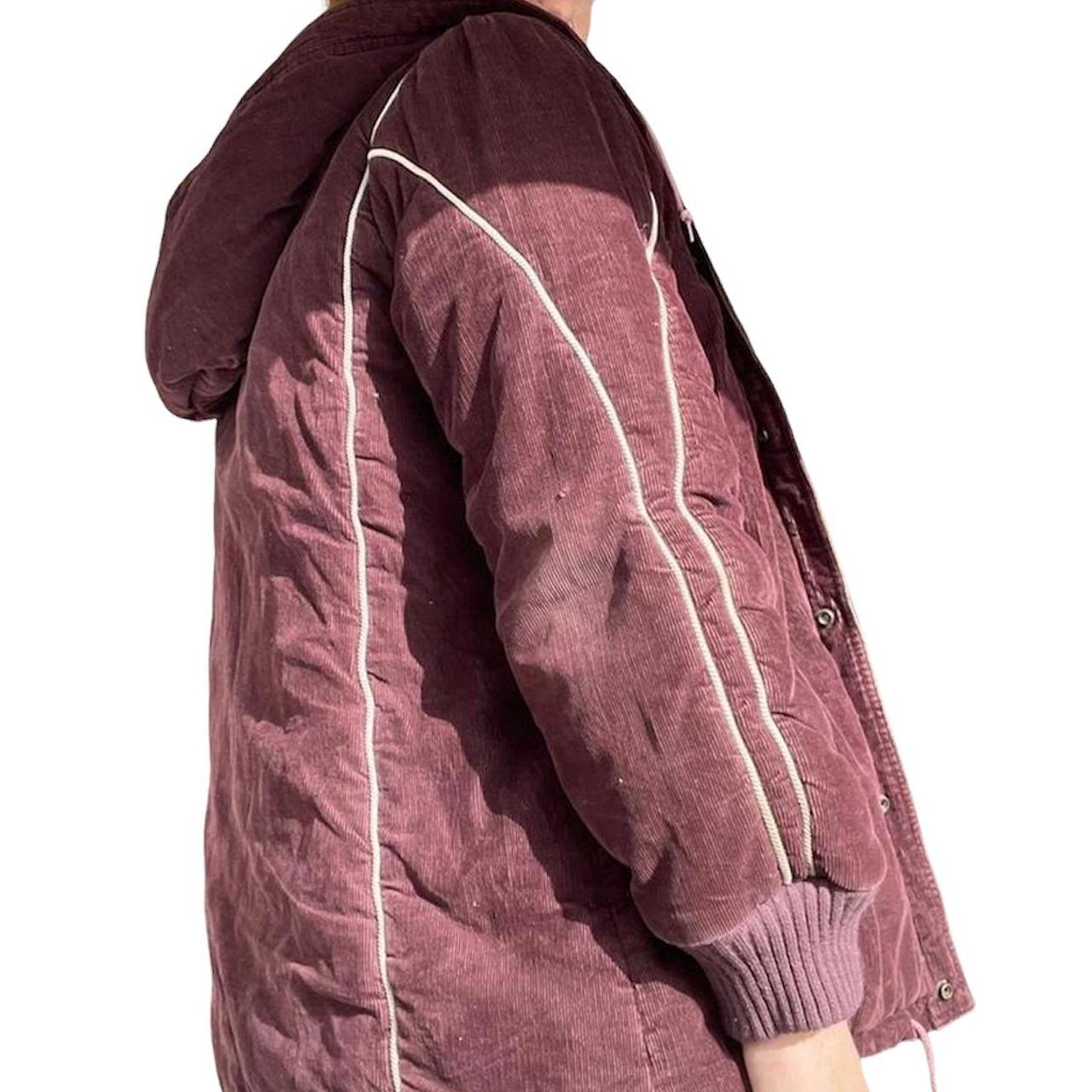 Women's Burgundy and Cream Jacket | Depop