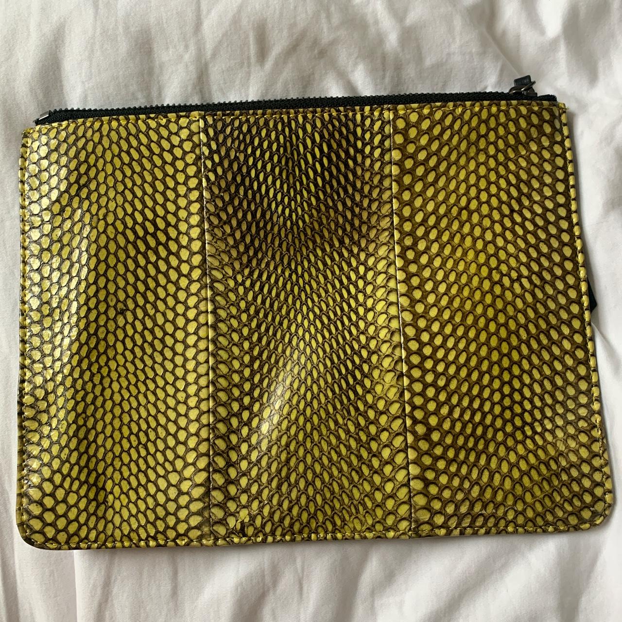 FRENCH CONNECTION yellow and black clutch bag.... - Depop