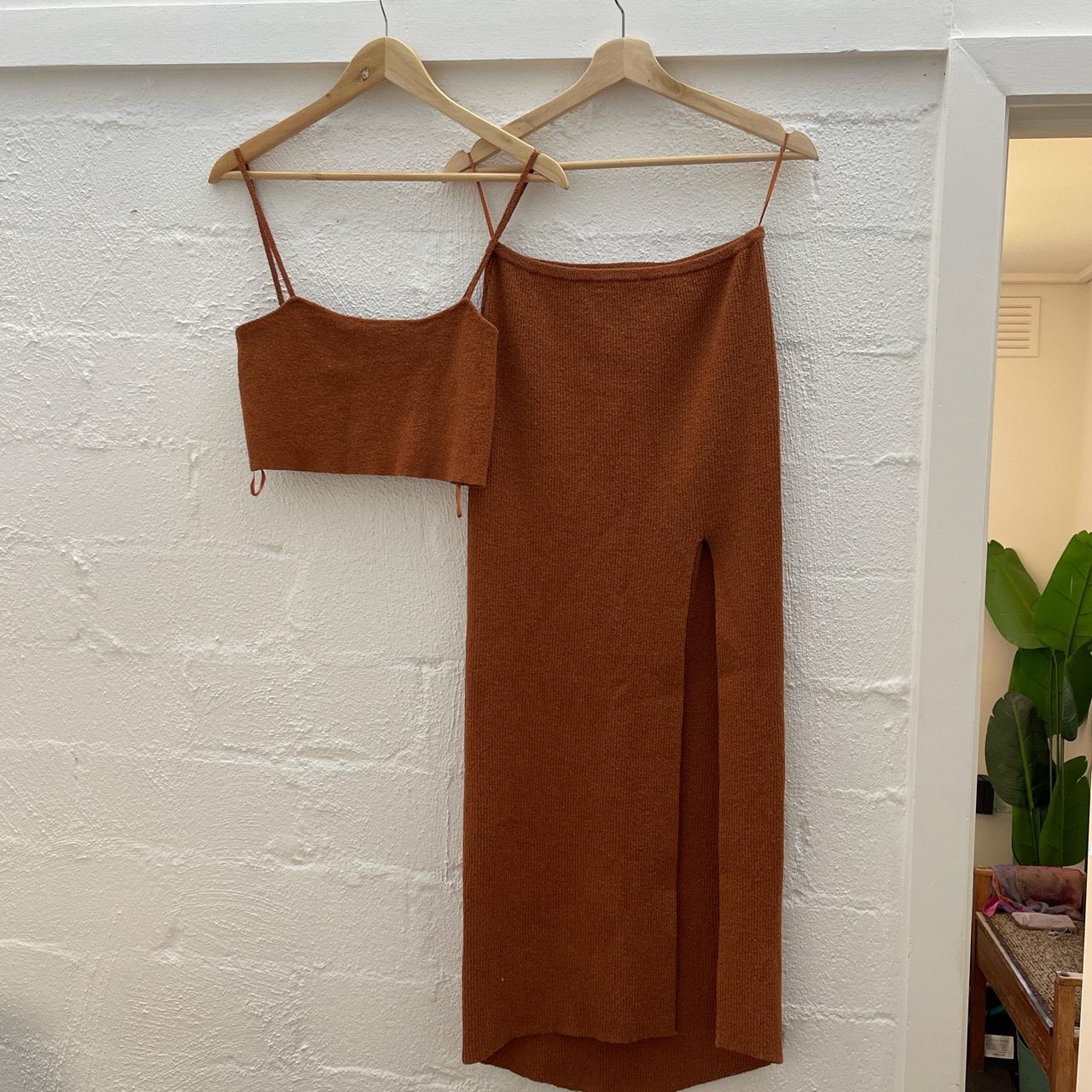 Gorgeous burnt orange spaghetti strap crop top from... - Depop