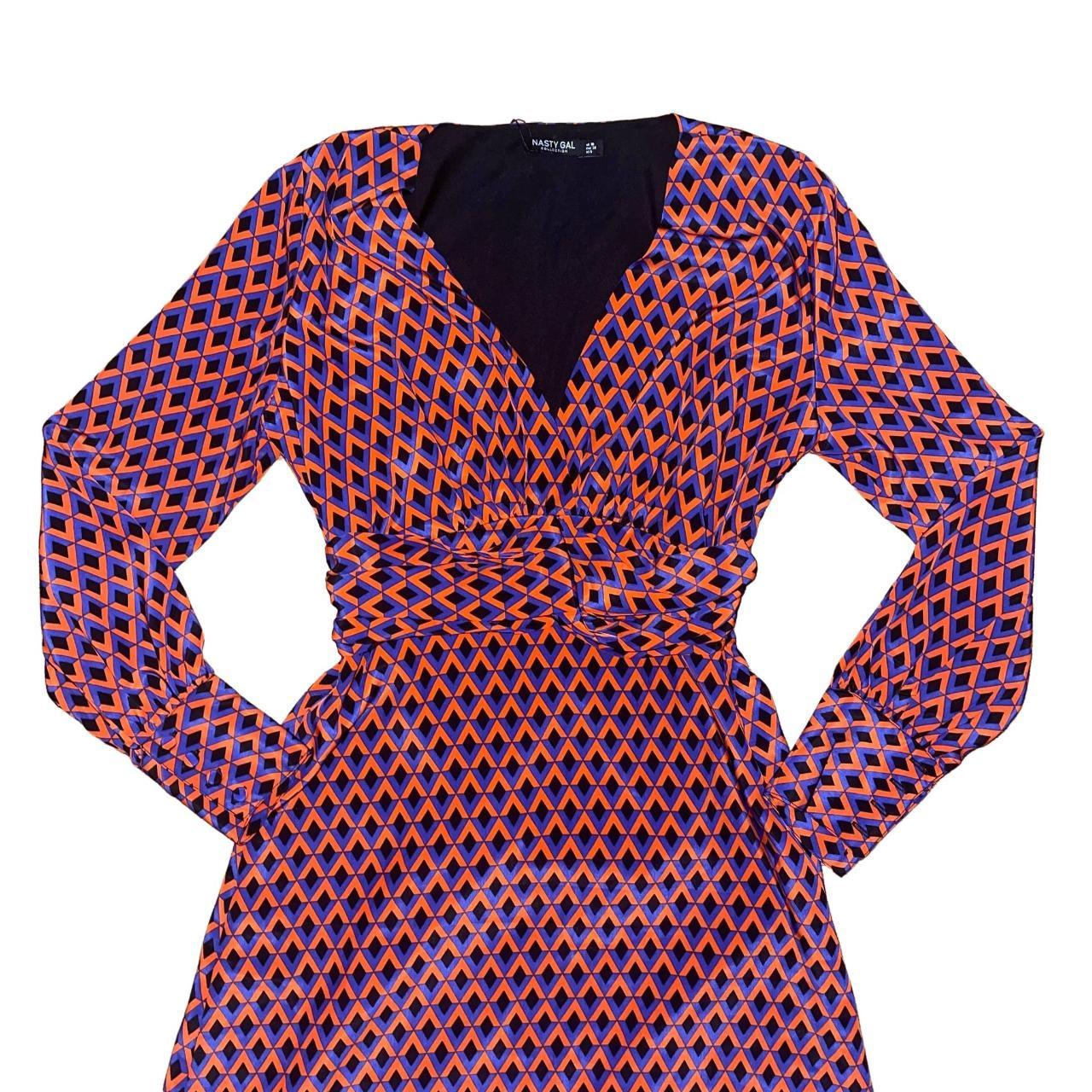 Red and Blue Geometric Maxi Dress Nasty Gal sample... - Depop