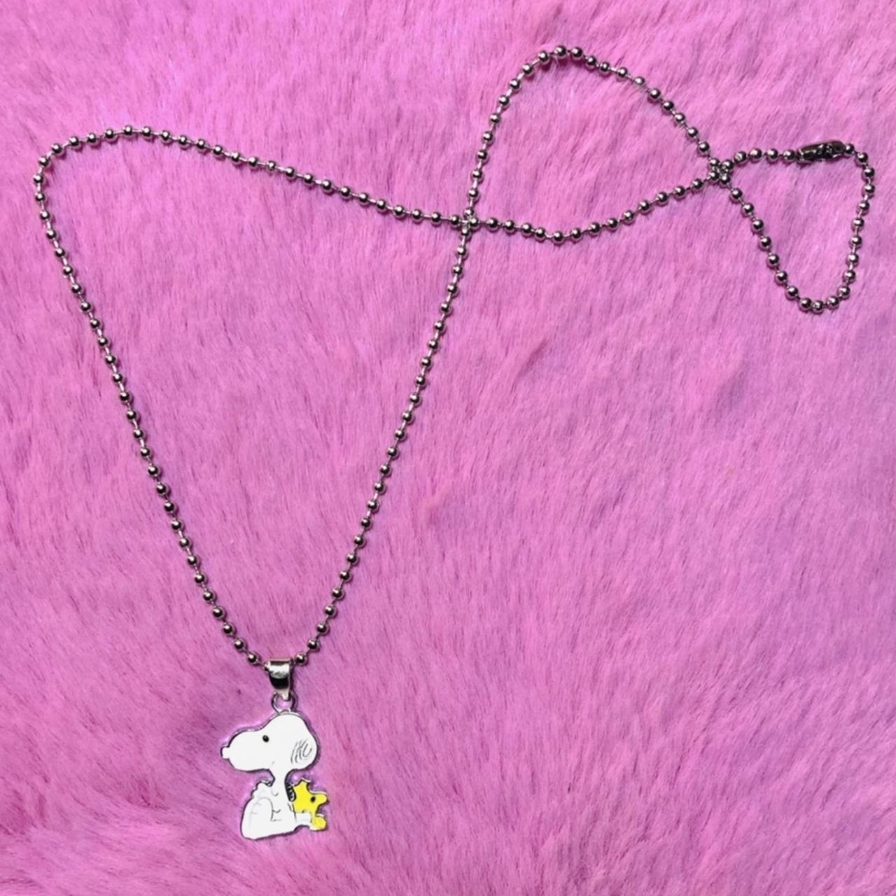 Snoopy & Woodstock Ballpoint Chain Necklace 🤍💛... - Depop