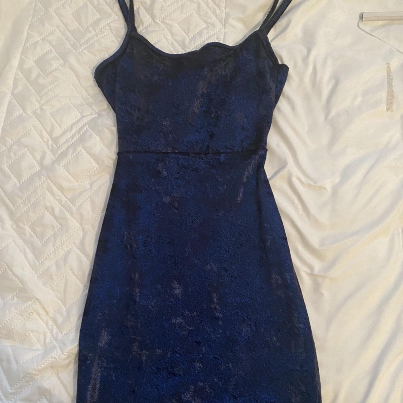 Size 4 pretty little thing blue glitter metallic... - Depop