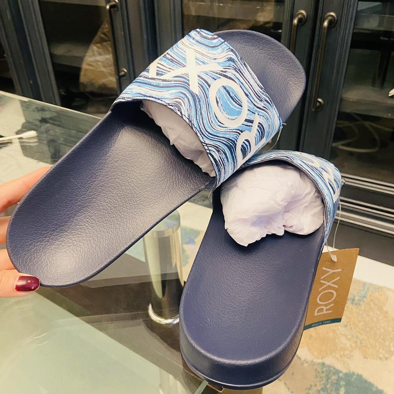 Navy Roxy Sandals. From beach to water park to after... - Depop