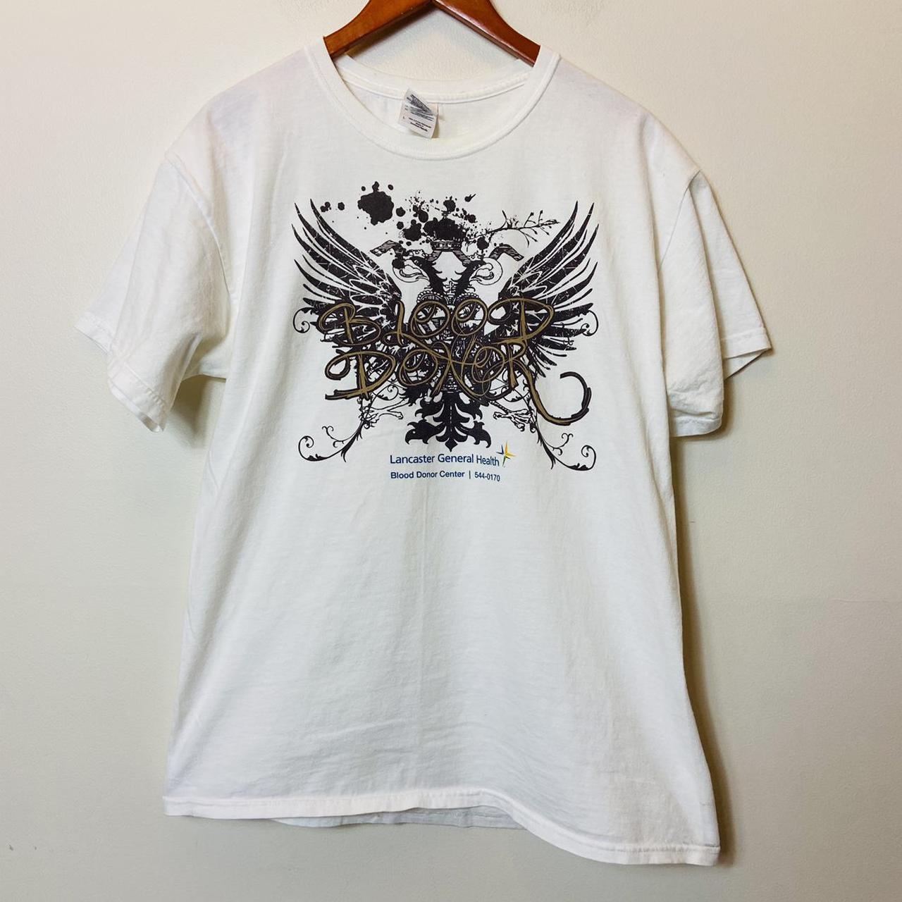 Vintage Late 1990s Early Y2K Blood Donor Tee T-shirt... - Depop