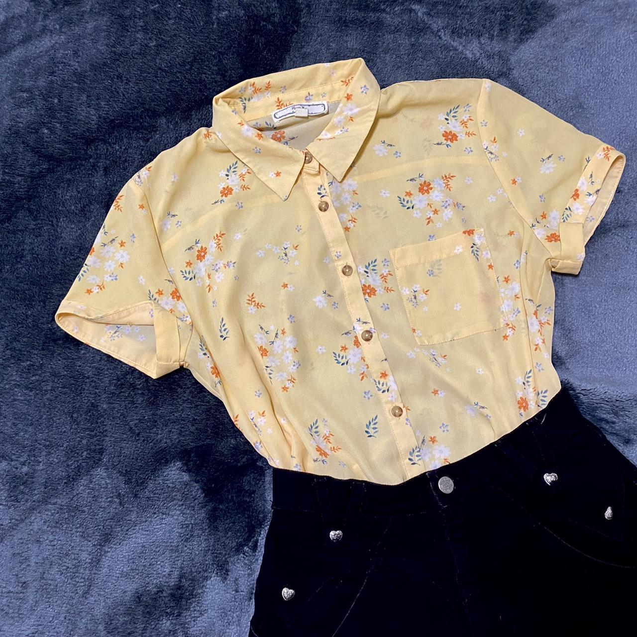 Hippie Rose Women's Yellow Blouse | Depop