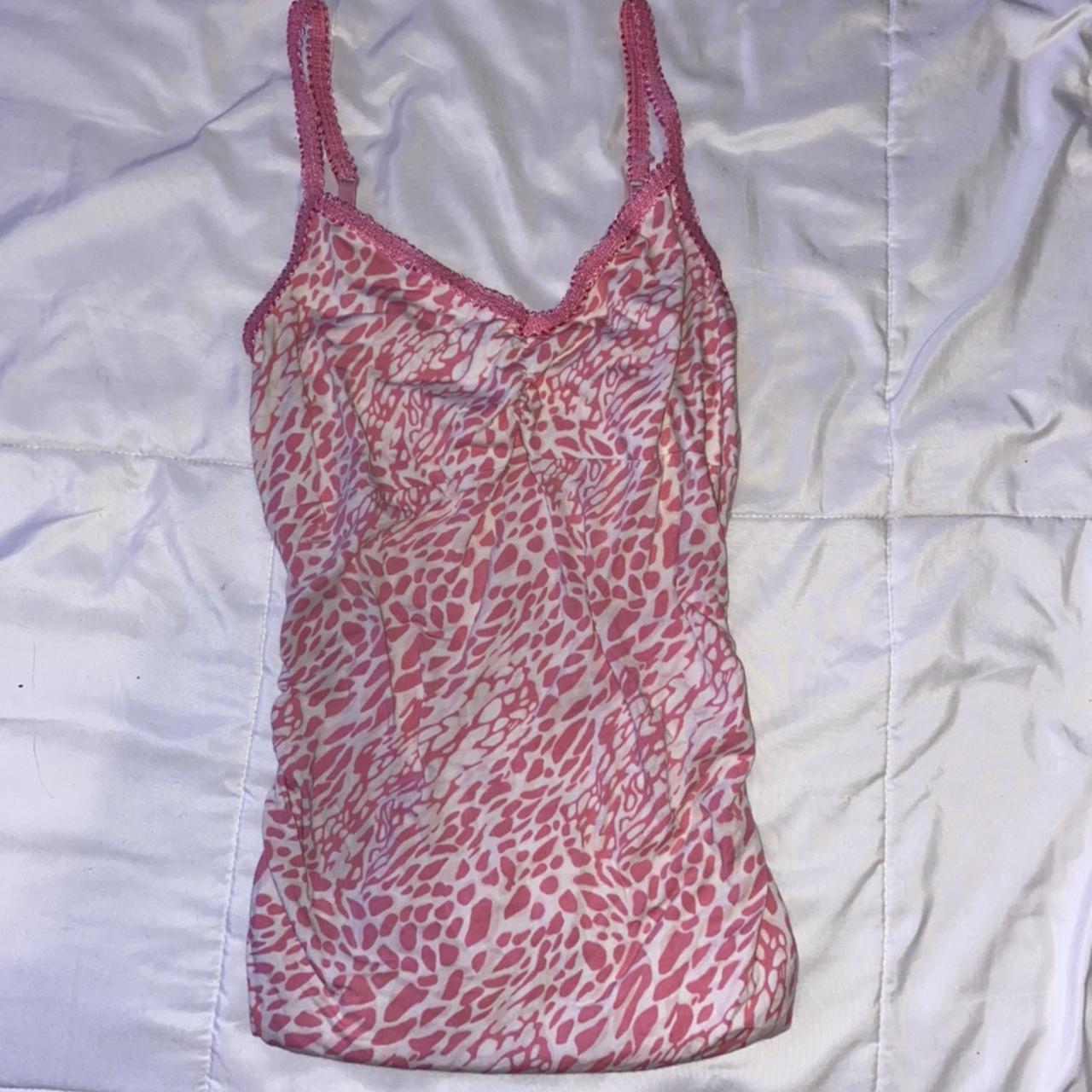 REPOP! Express Pink & White Lace Camisole Never Worn... - Depop