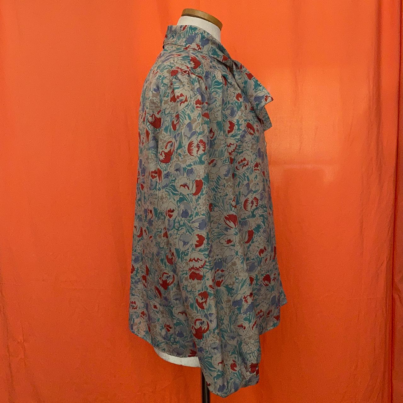 Cricket Lane Women's Grey and Blue Blouse | Depop