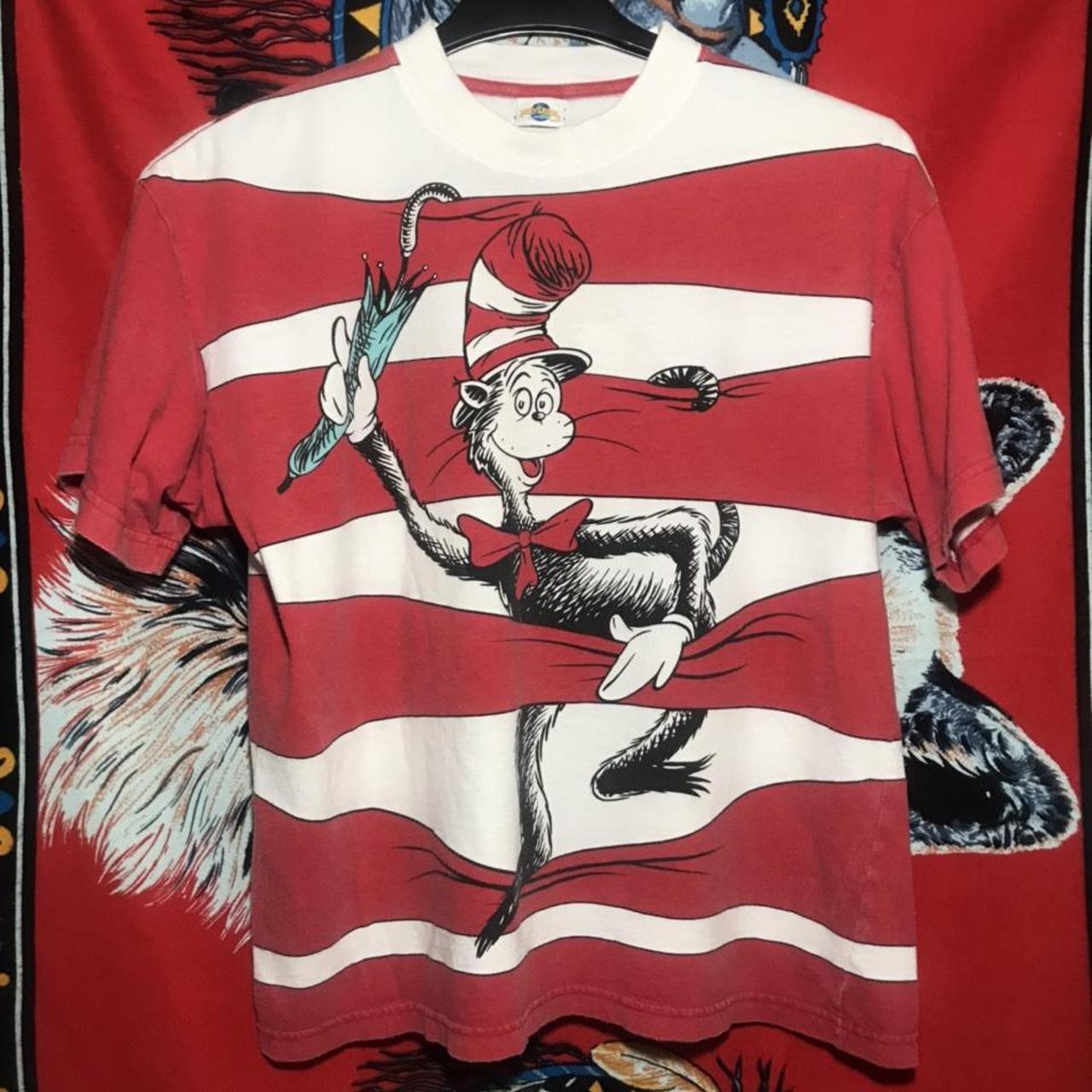Cat In The Hat Graphic Shirt Front And Back All Over... - Depop