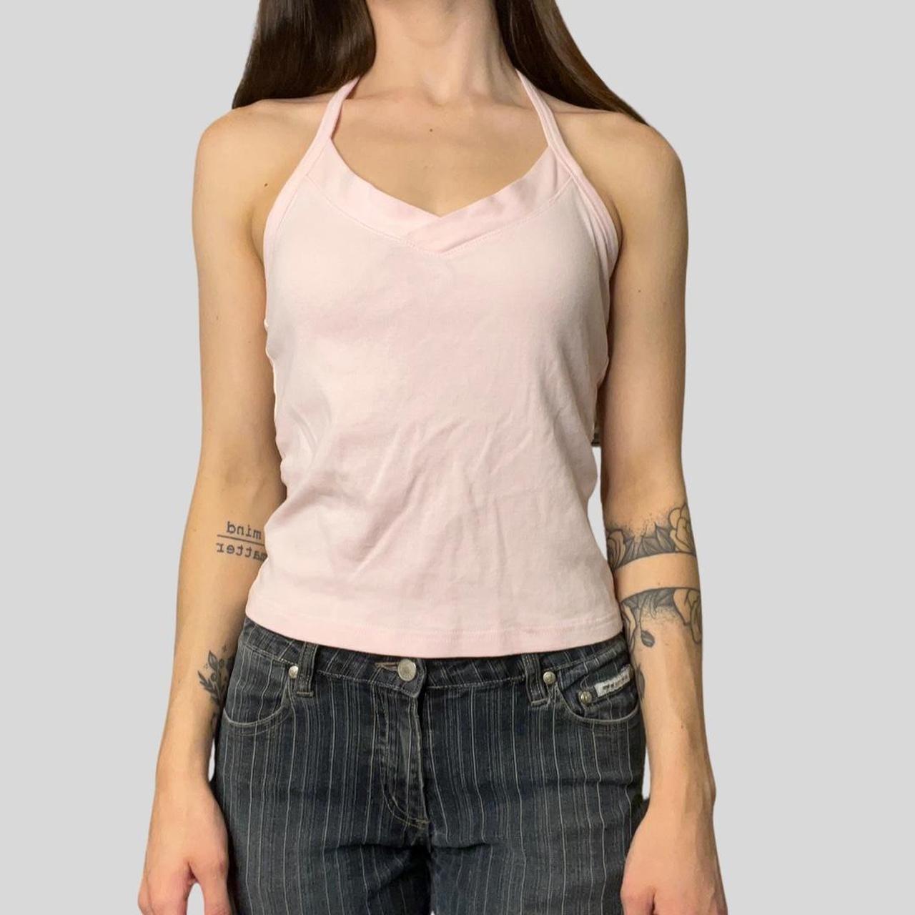Light Pink Y2K Derek Heart Halter Top this shirt... - Depop