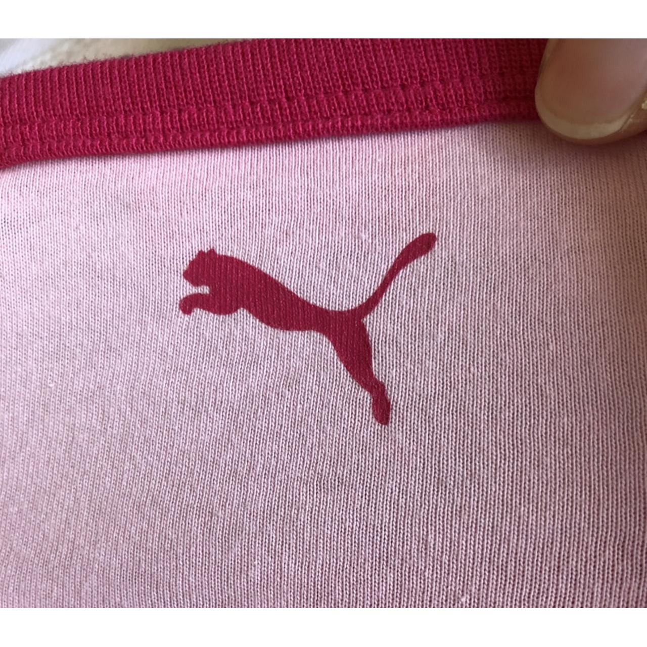 Pink puma shirt, in great condition! Will fit ladies... - Depop