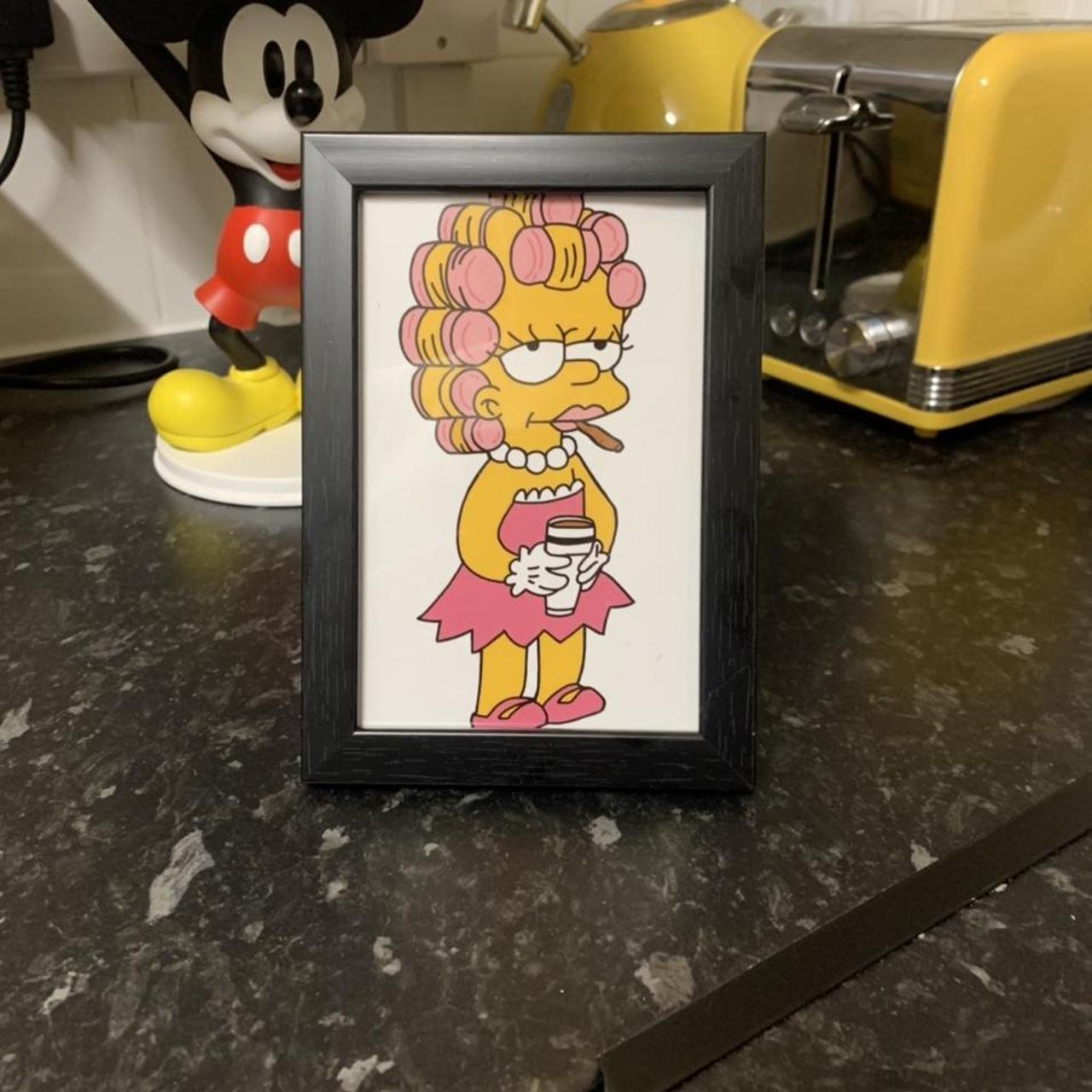 LISA SIMPSON framed poster print size of frame... - Depop