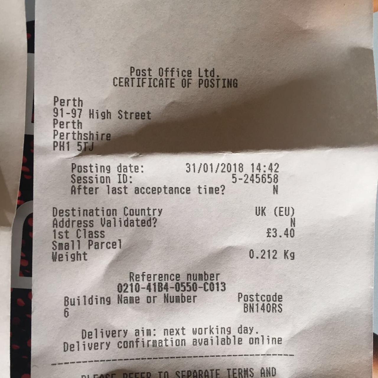 Proof of postage! - Depop