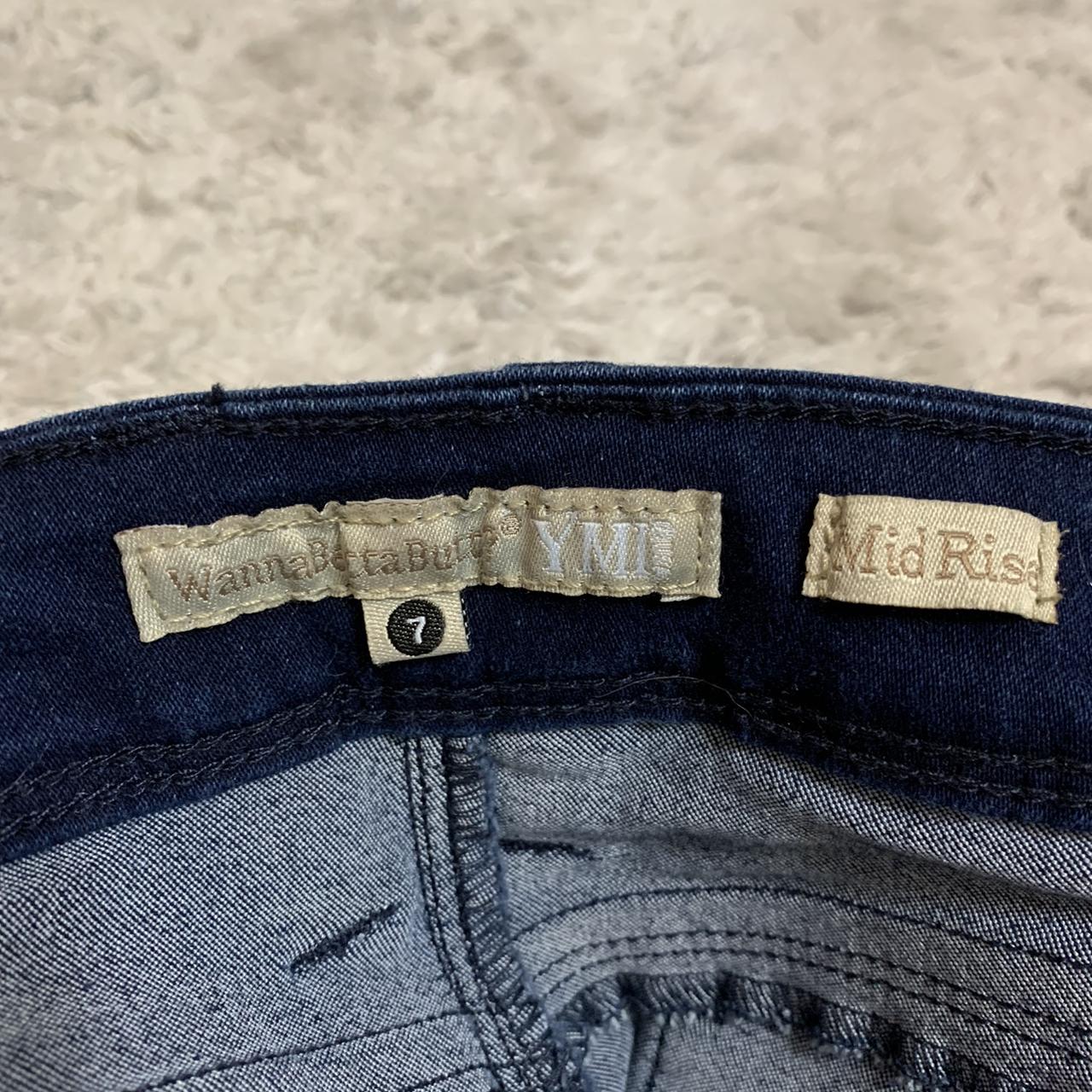 Dark washed mix denim skinny jeans. Size 7. Super... - Depop