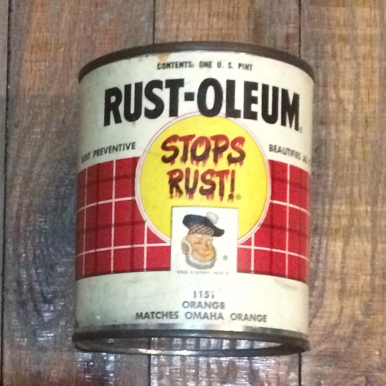 RARE 1962 Rust-oleum Omaha Orange Paper label pint.... | Depop