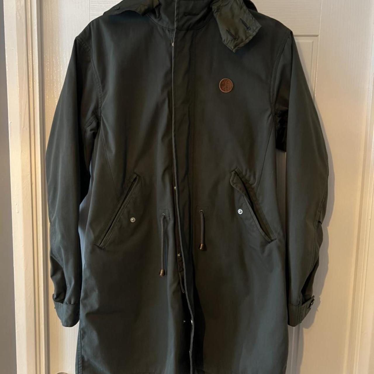 Pretty Green short parka, green, size S Good... - Depop