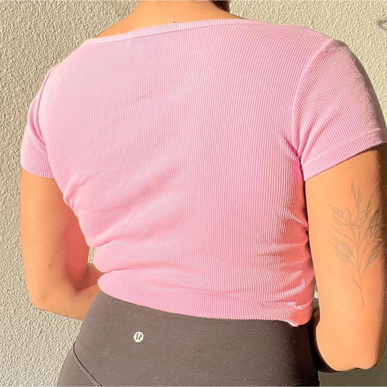 Brandy Melville Women's Pink Crop-top | Depop