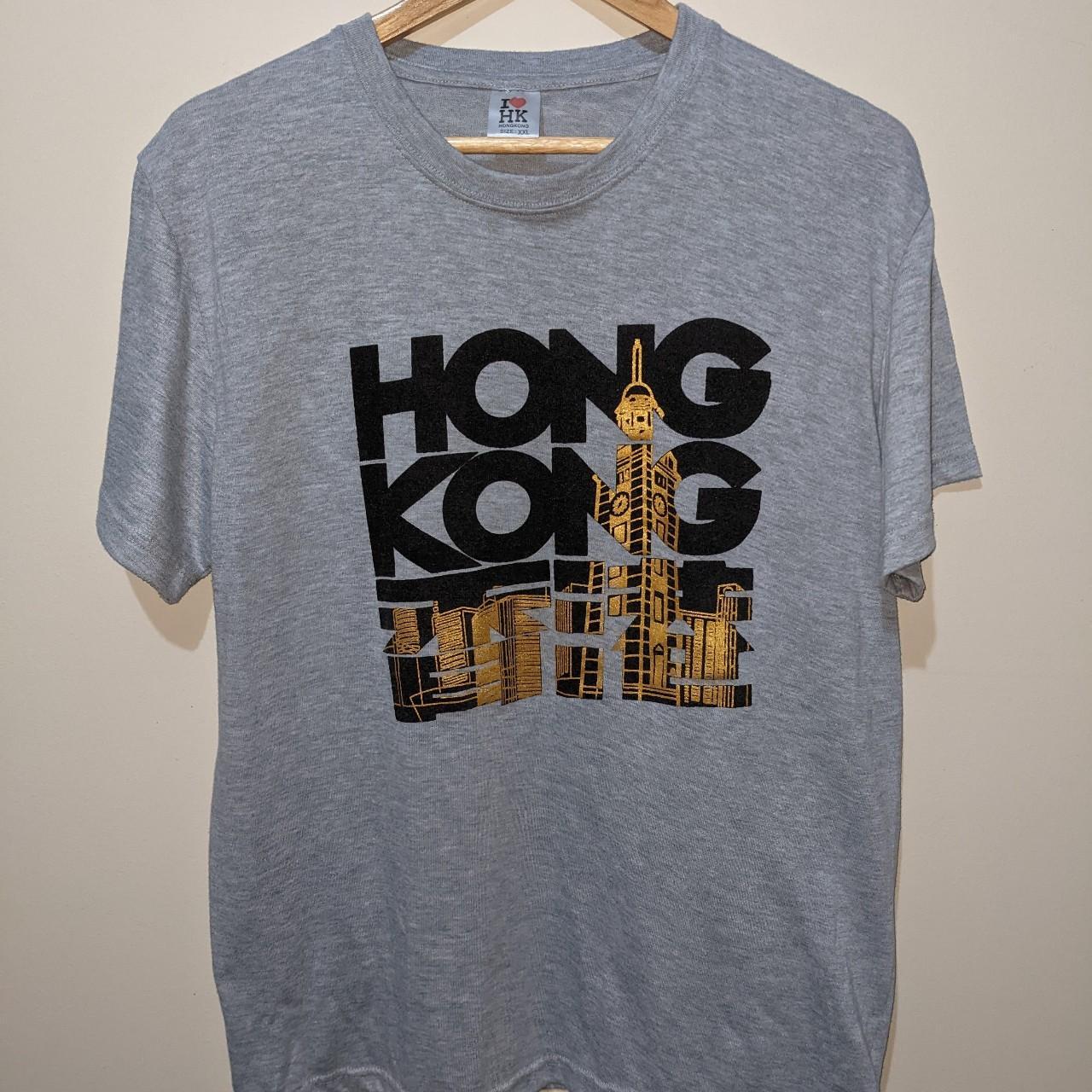 Hong Kong HK text / graphic tee T-shirt. Glittery... - Depop