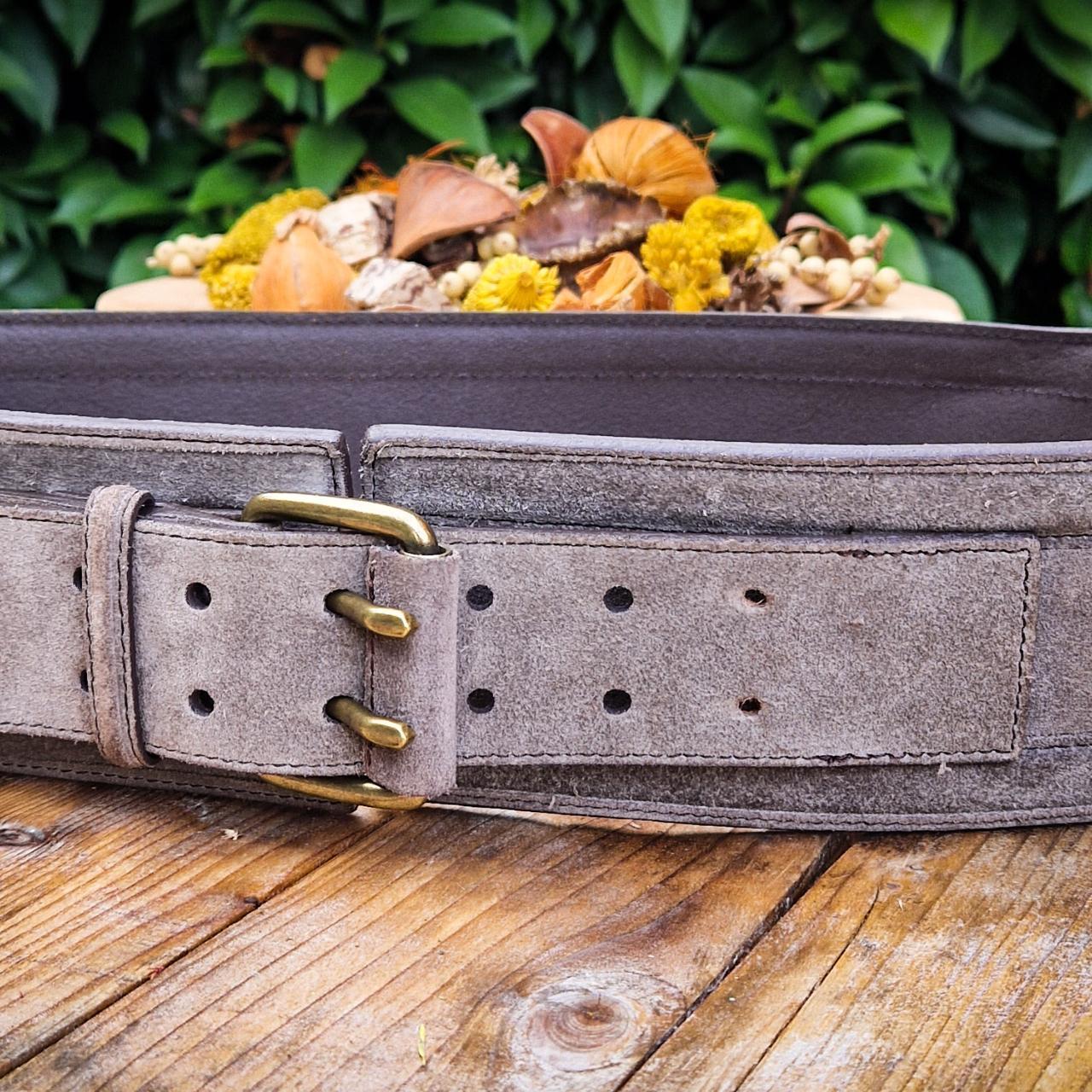 Genuine real leather, chunky, brown belt from... - Depop