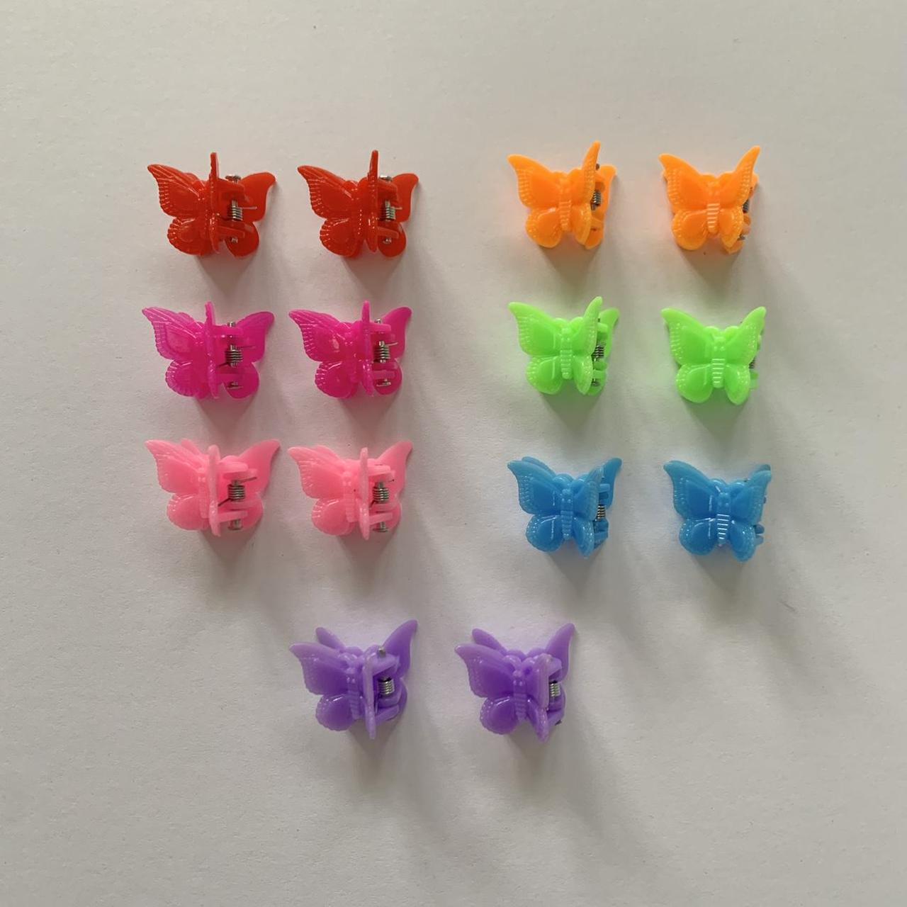 INCOMPLETE Y2K RAINBOW COLOURFUL BUTTERFLY MINI CLAW... - Depop