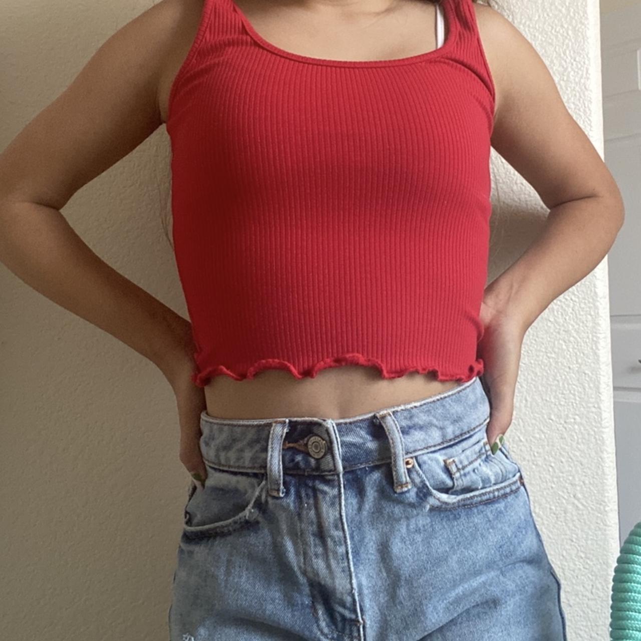 Women's Red Crop-top | Depop