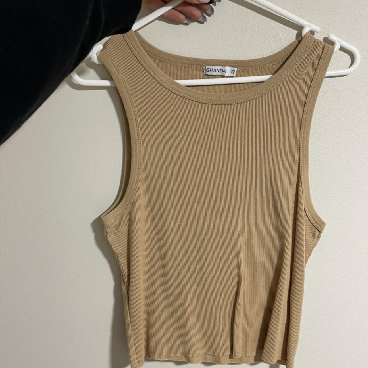 Ghanda tan singlet - size 12, true to size -... - Depop