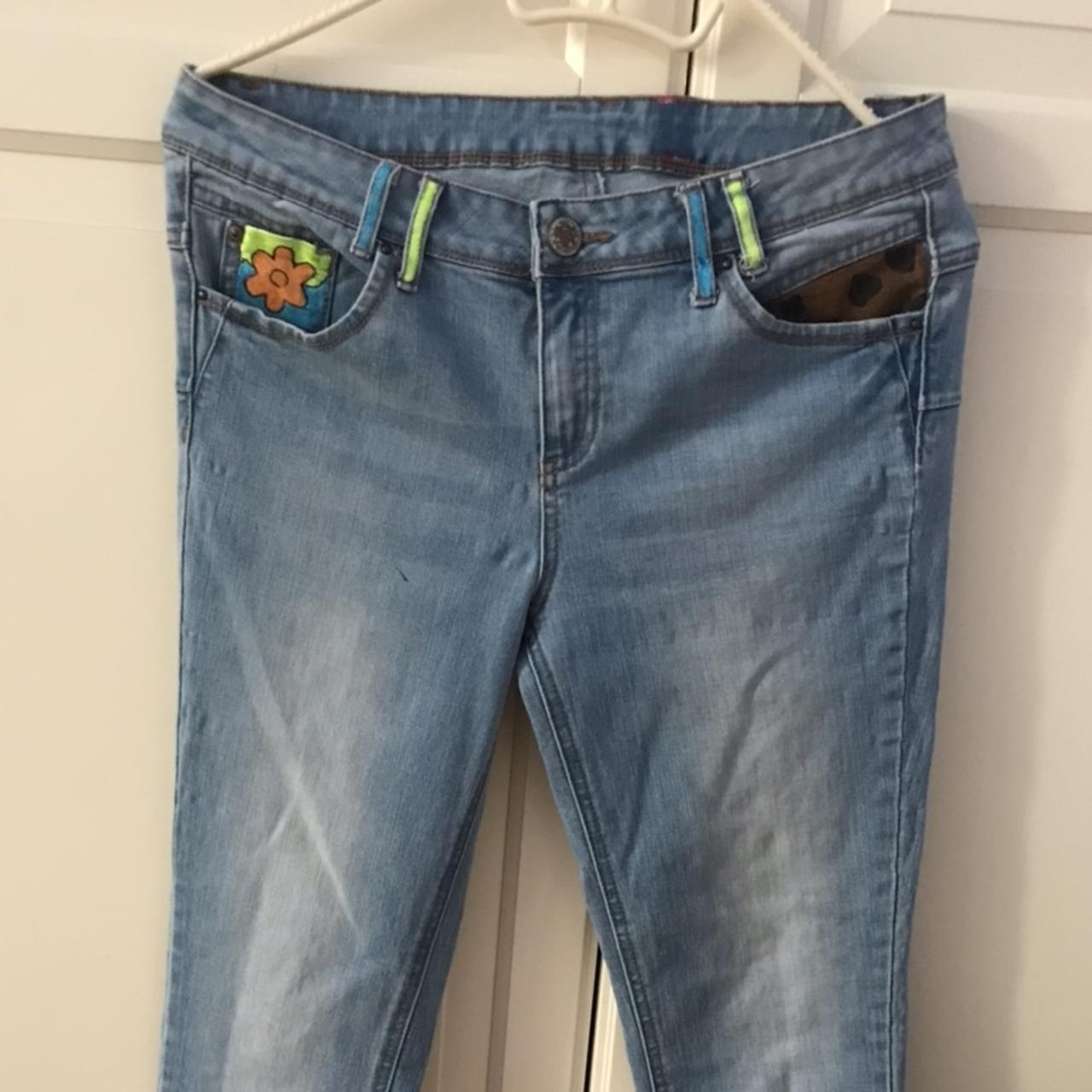 Scooby doo jeans! Hand painted Jeans. Would fit a... - Depop