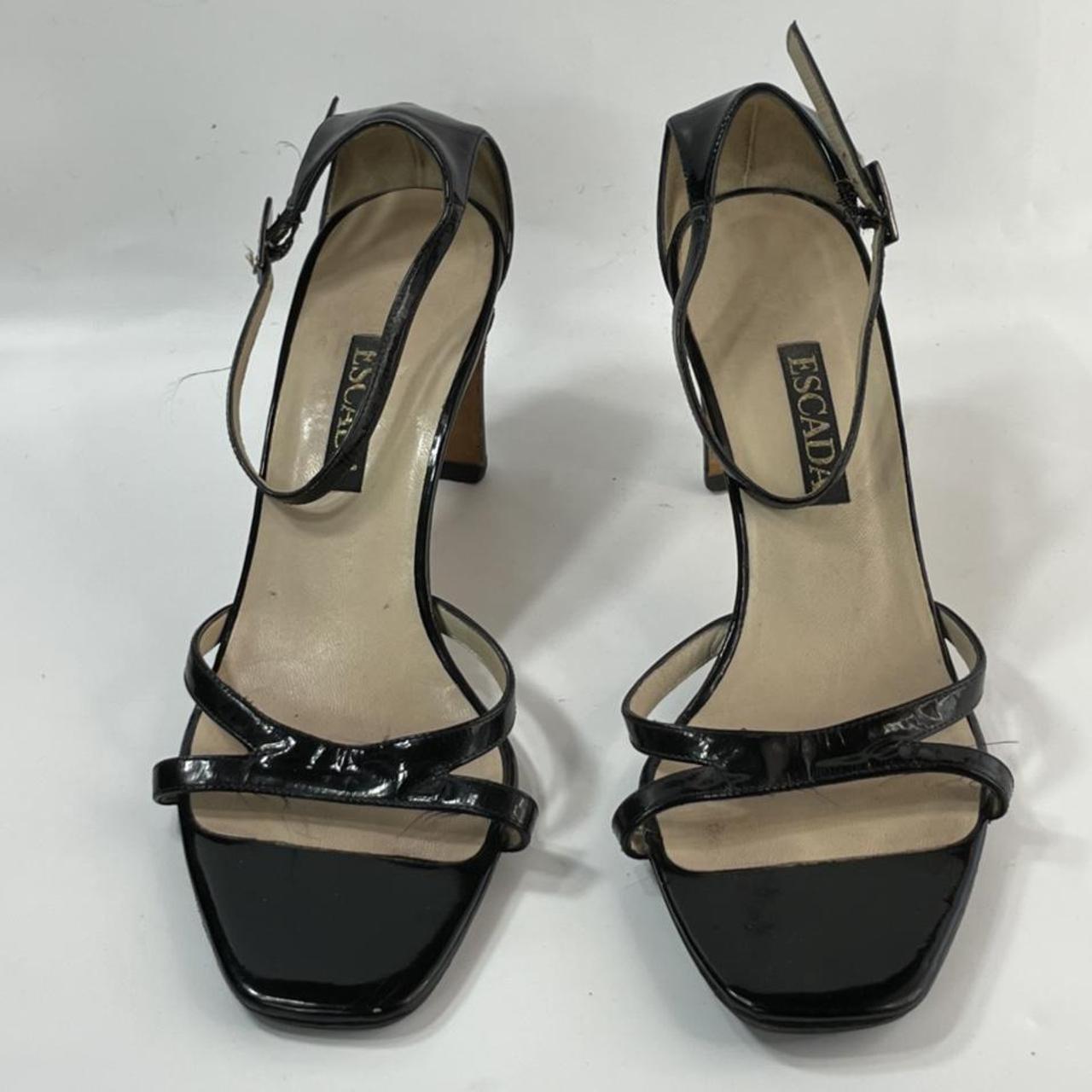 Beautiful stunning Escada Designer leather noir heel... - Depop