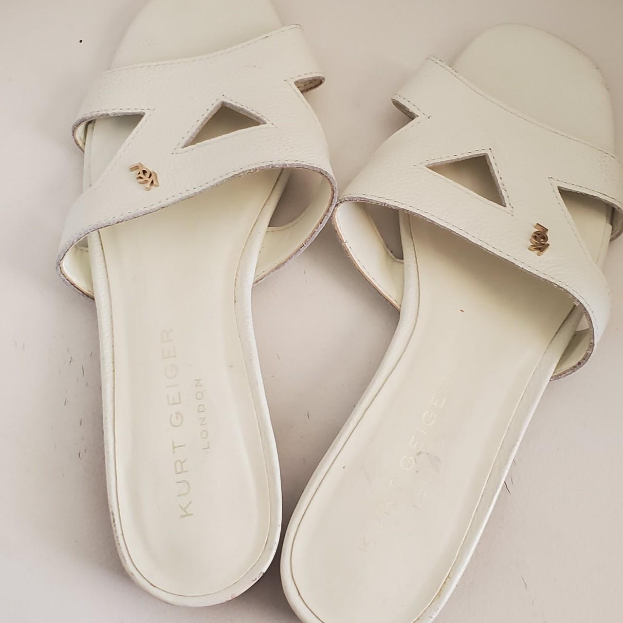 Vintage white genuine leather slide. . . . vintage... - Depop