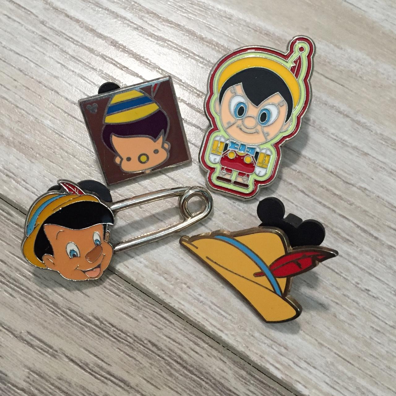 Pinocchio disney pin set 🌲 Set of four, including... - Depop