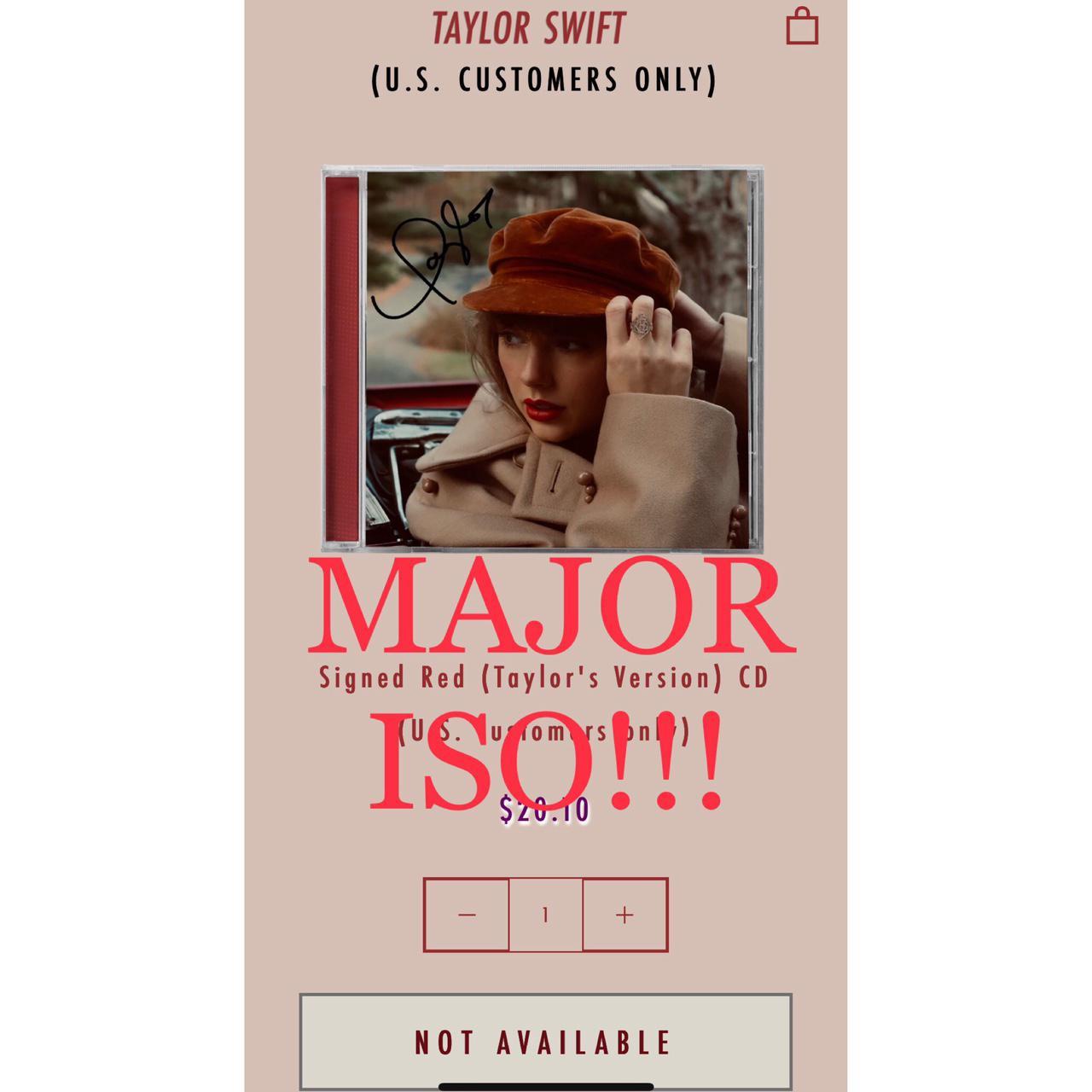 MAJOR ISO!!! RED (Taylor’s Version) signed CD!!! I’m... - Depop