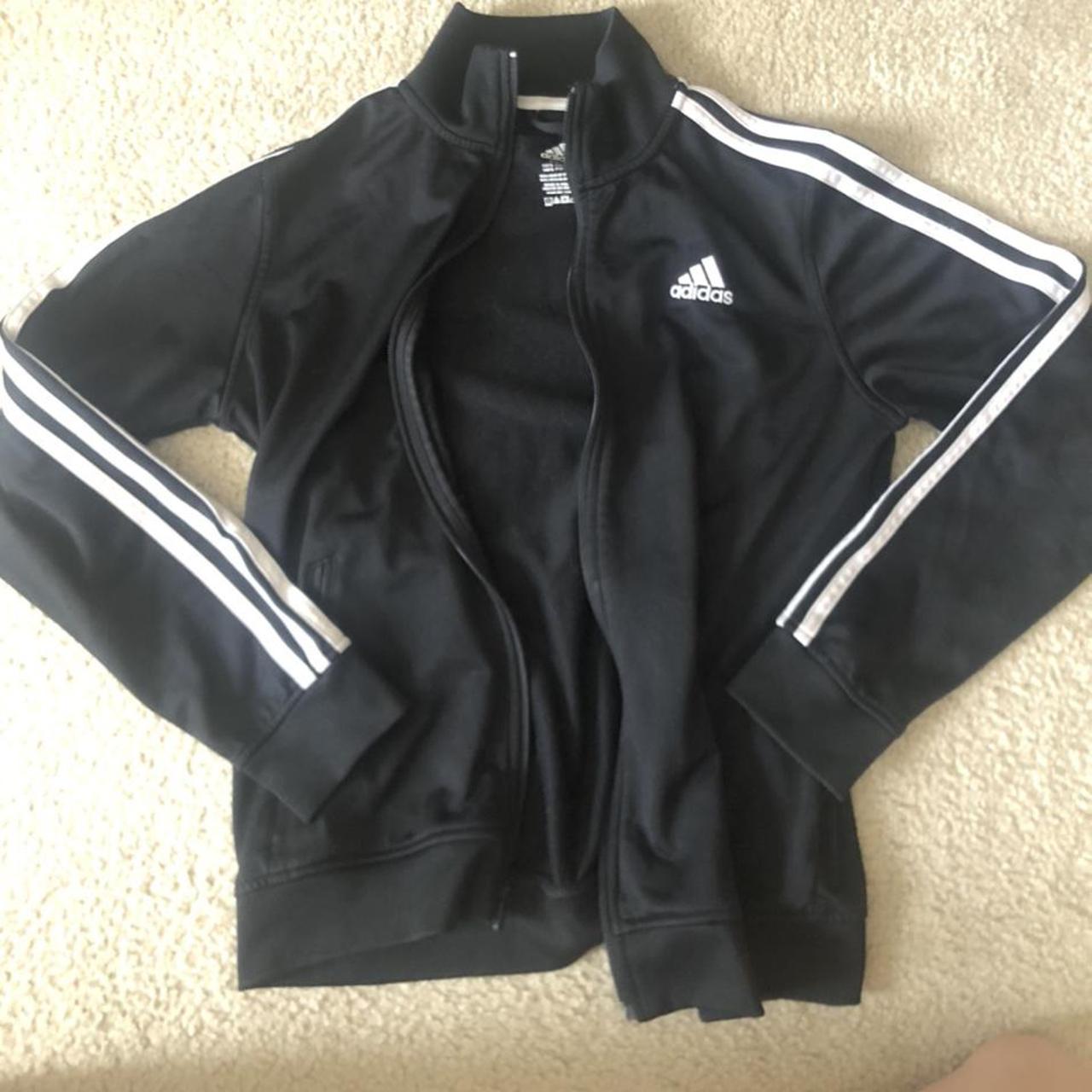 Adidas Women's Black and White Jacket | Depop