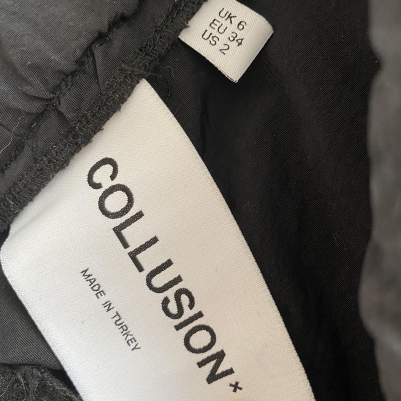 COLLUSION from ASOS nylon track pants in black in a... - Depop