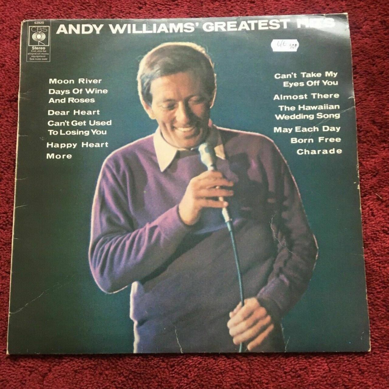 ANDY WILLIAMS GREATEST HITS Vinyl 12 Tracks Year... - Depop