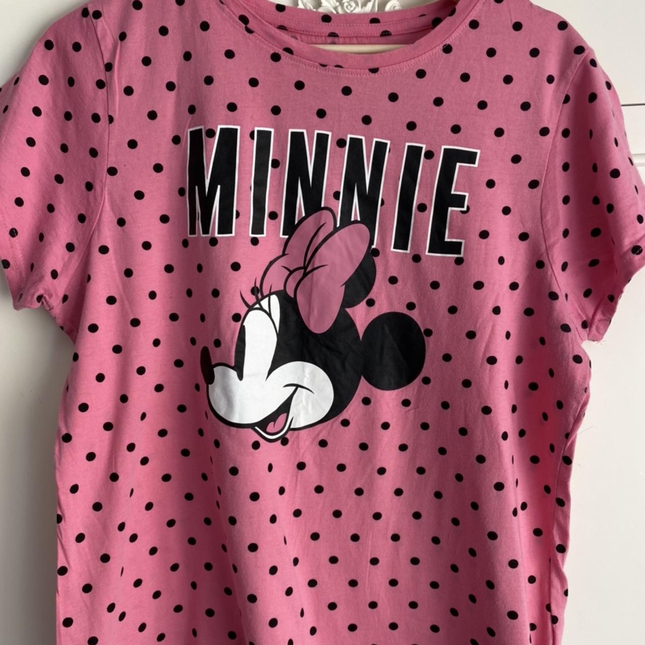 DISNEY Minnie Mouse pink spot T-shirt size 14/16... - Depop