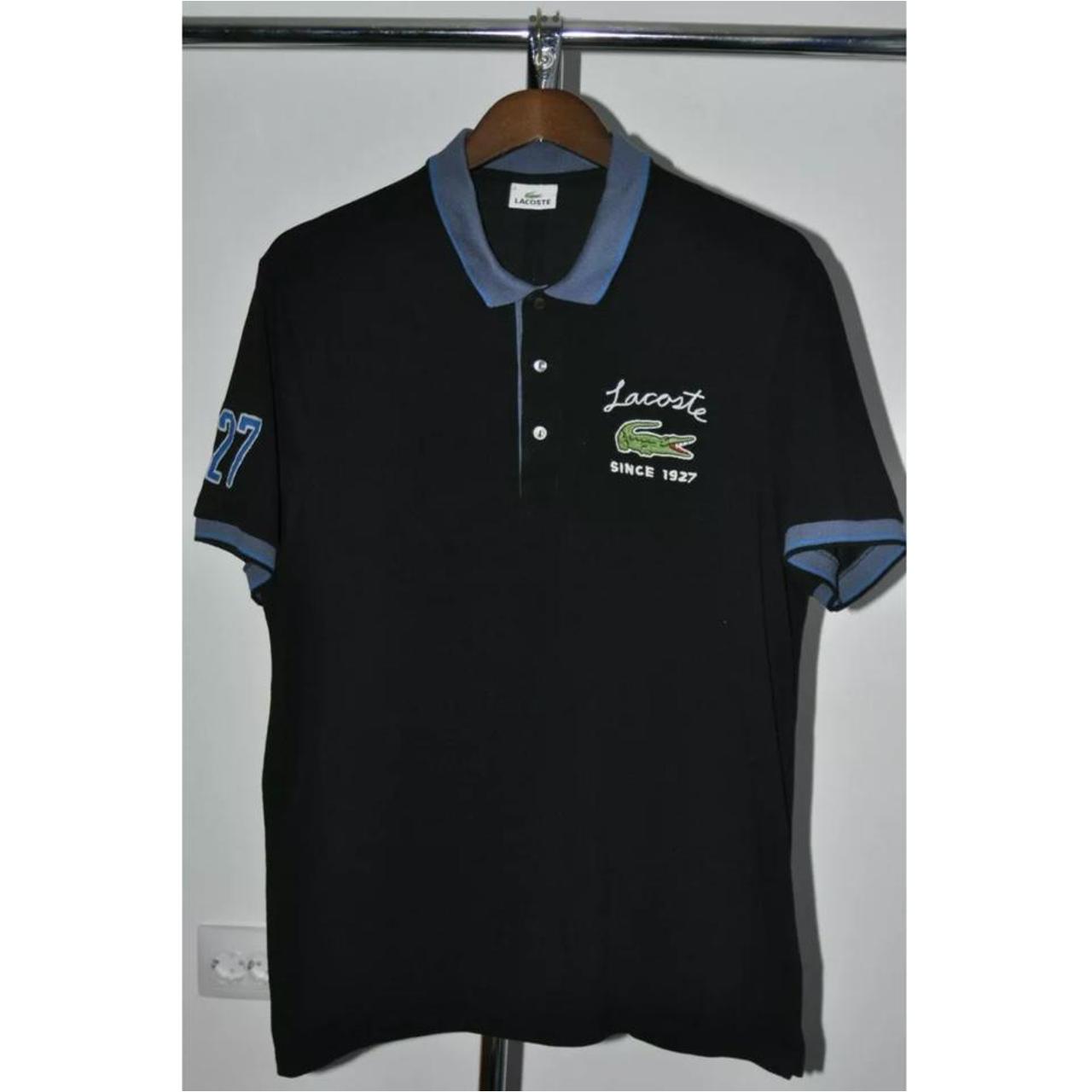 Rare LACOSTE Devanlay Polo Shirt Black VINTAGE Size... - Depop