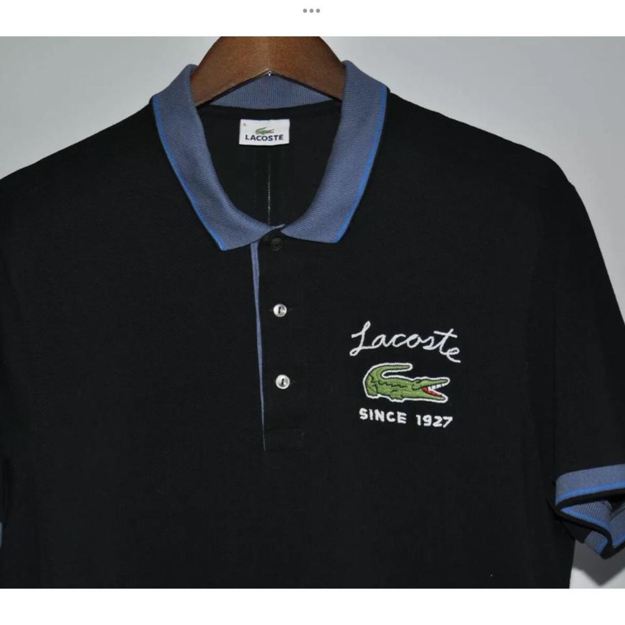 Rare LACOSTE Devanlay Polo Shirt Black VINTAGE Size... - Depop