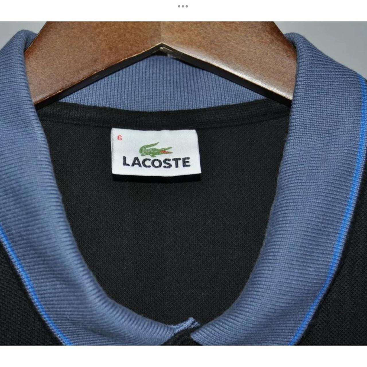 Rare LACOSTE Devanlay Polo Shirt Black VINTAGE Size... - Depop