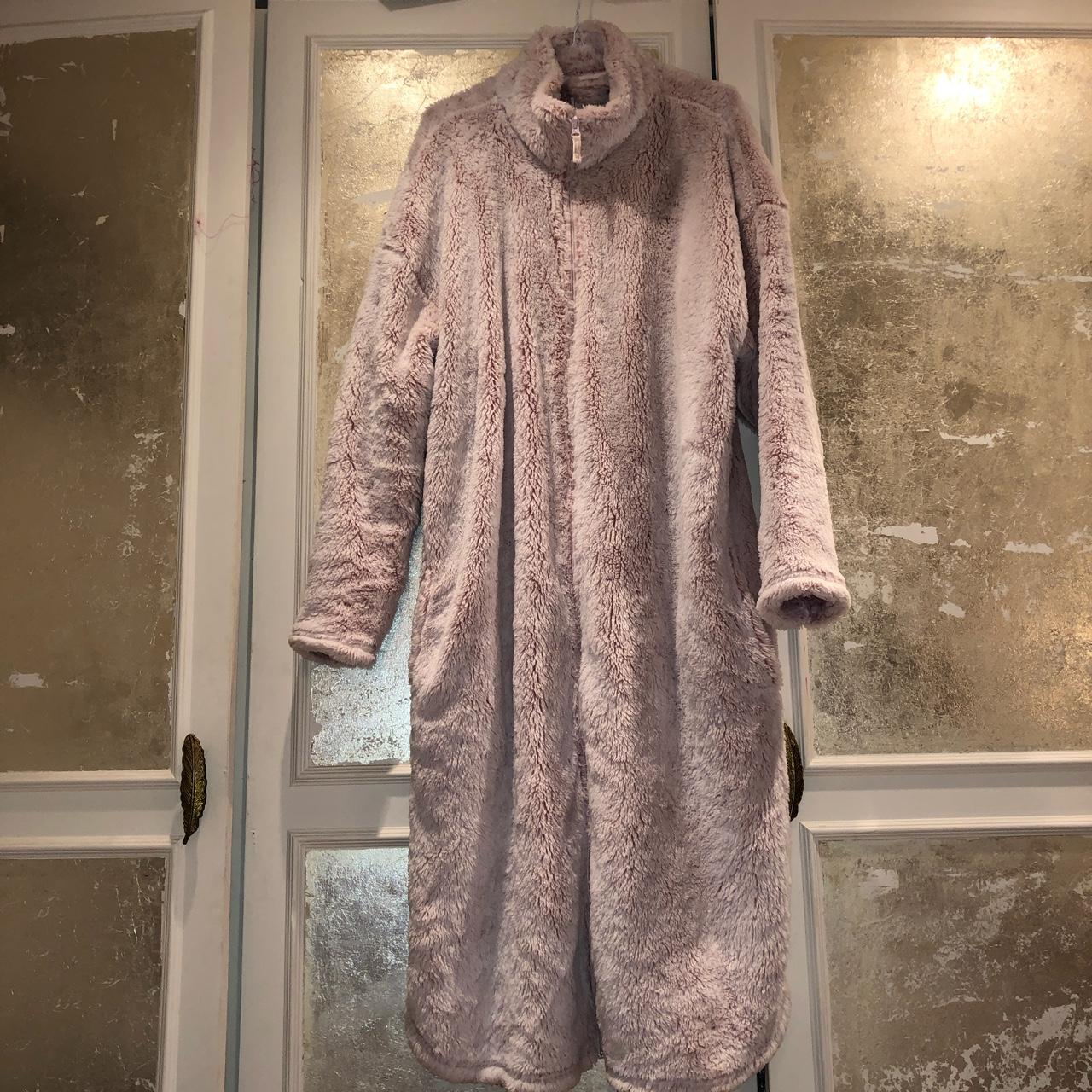 Long fluffy pink coat size L. Very snuggly. - Depop